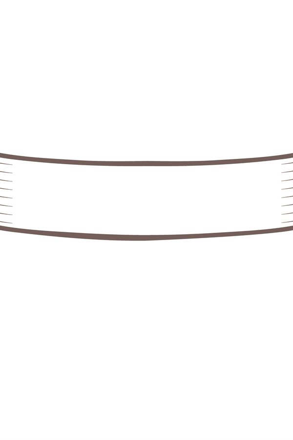 Hand drawn ribbon. Curved ribbon in sketch style, empty whit