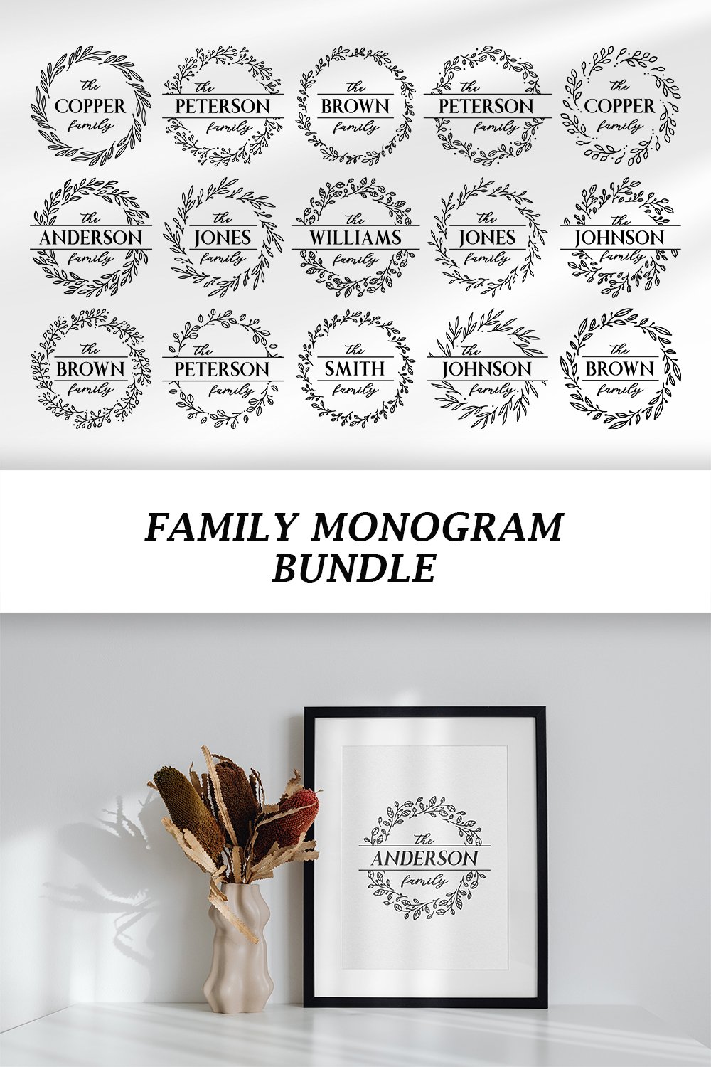 Family monogram bundle. Round signs collection (2108976)