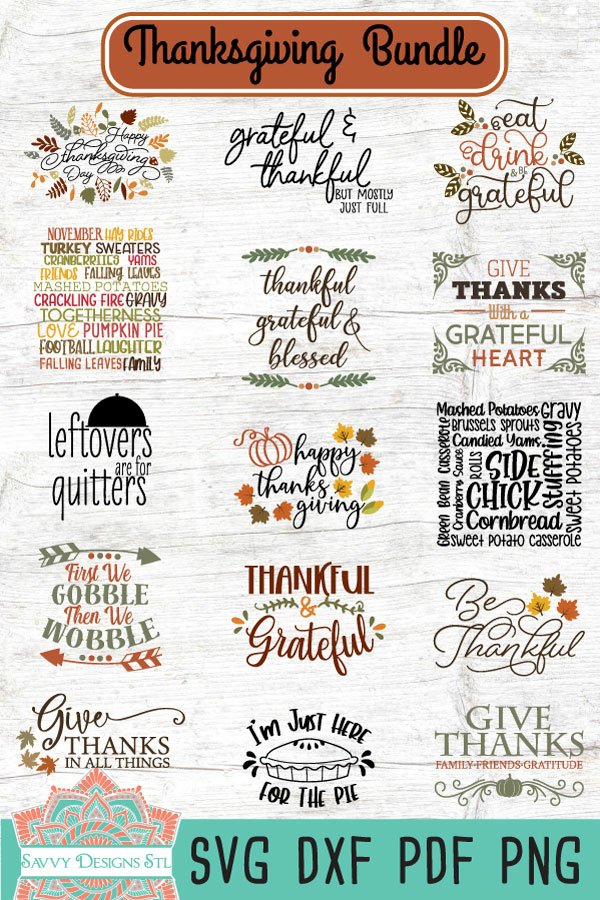 Thanksgiving Bundle for Cut, Sublimation, or Print