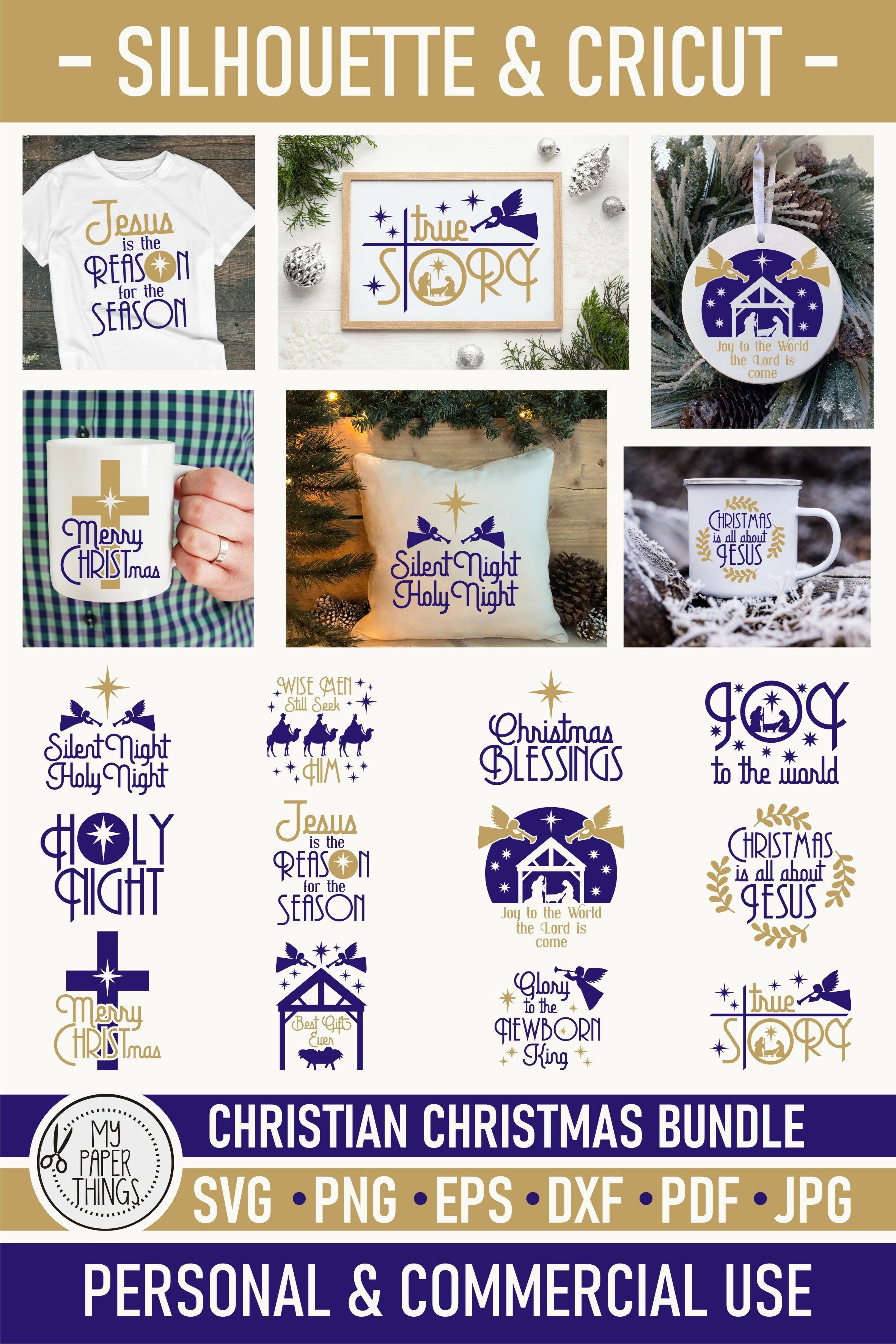 Christian Christmas SVG Bundle | Bible Quotes Cut Files