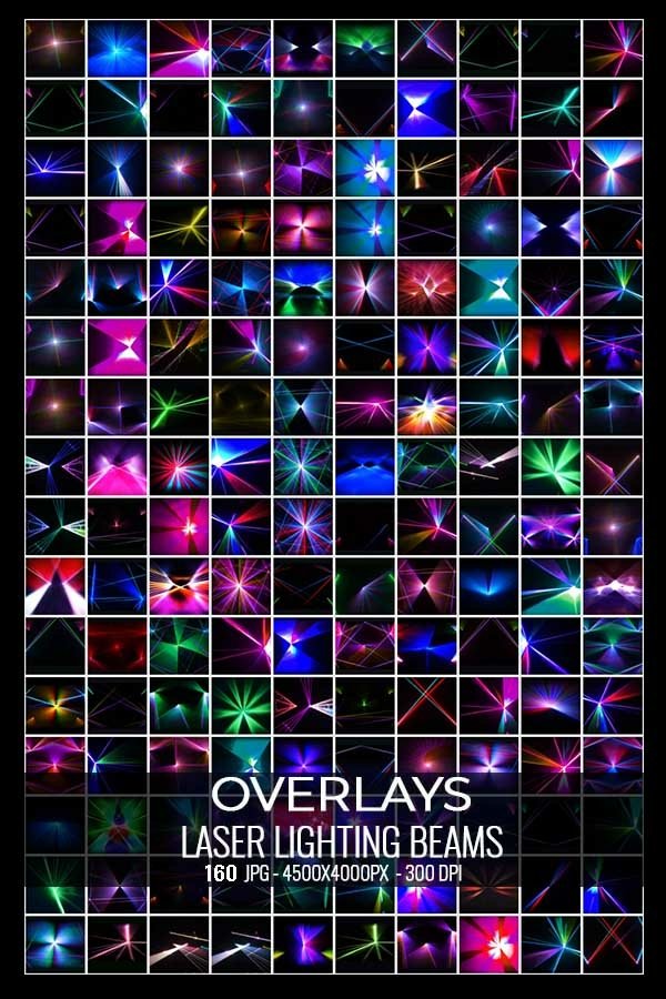 160 Laser Stage Lighting Beams Overlays JPG