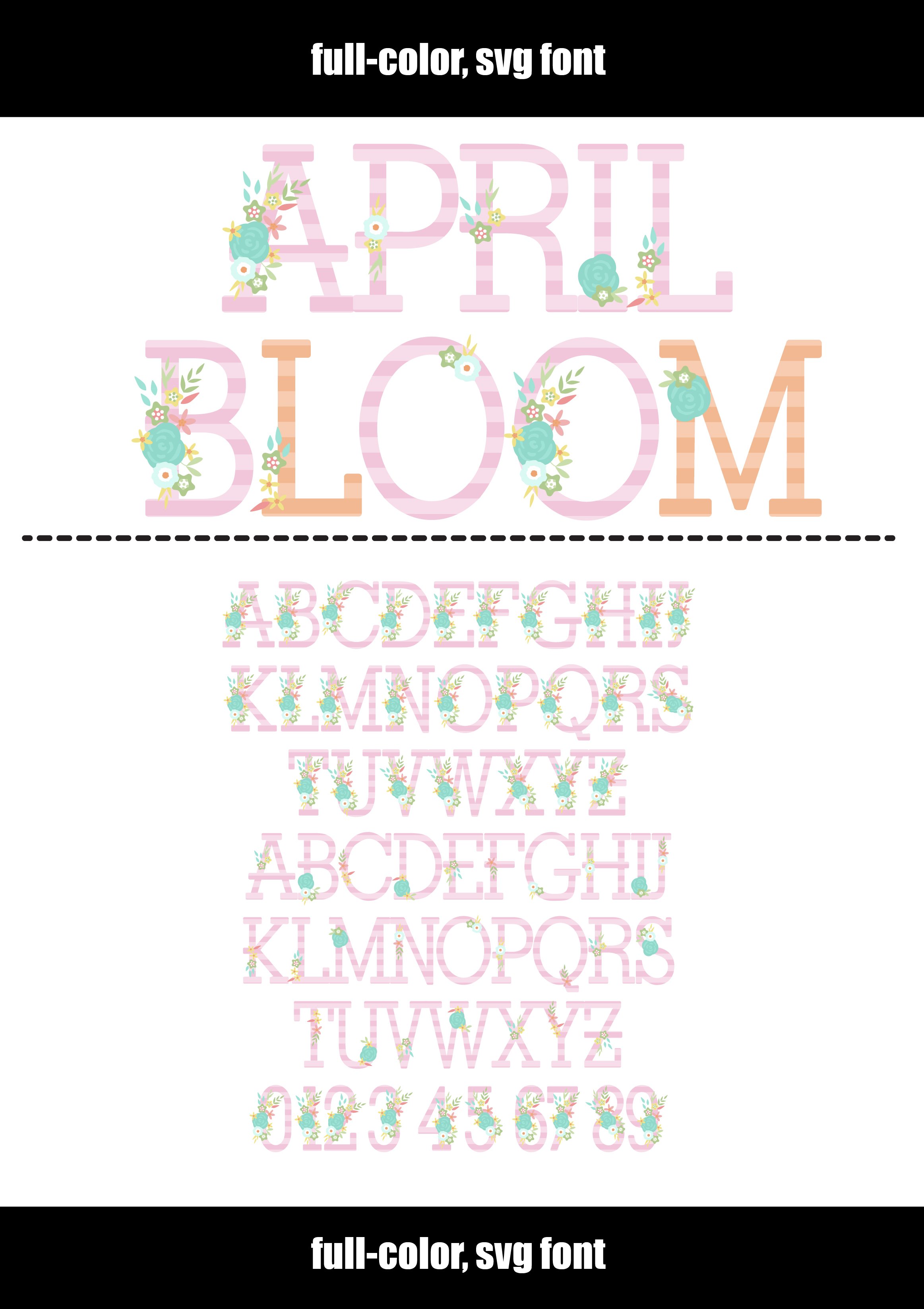 Flower Themed Full Color SVG Font