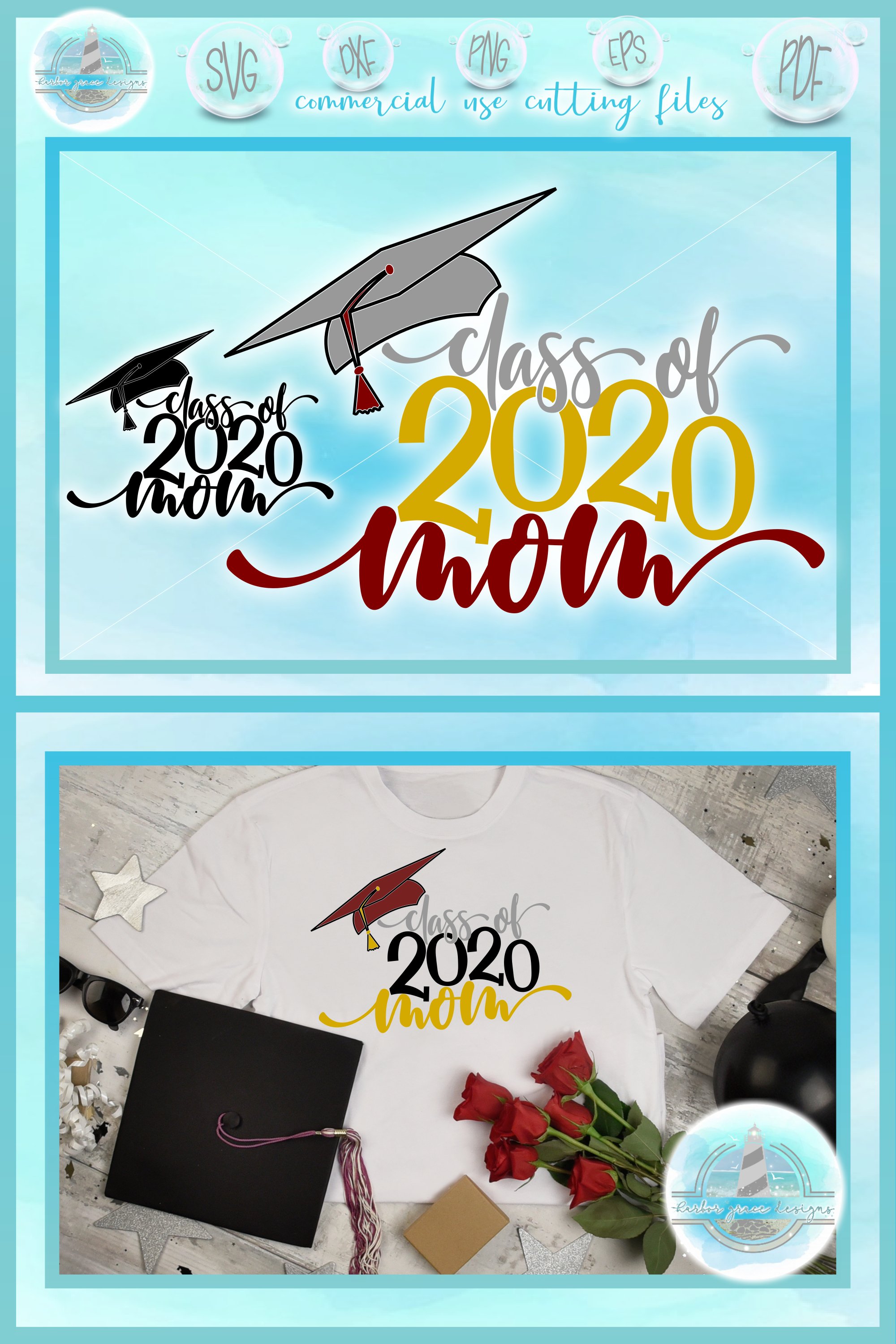 Graduation Class of 2020 Proud Mom SVG Dxf Eps Png PDF Files