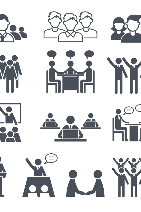 Corporate team icons. Professional people business networkin