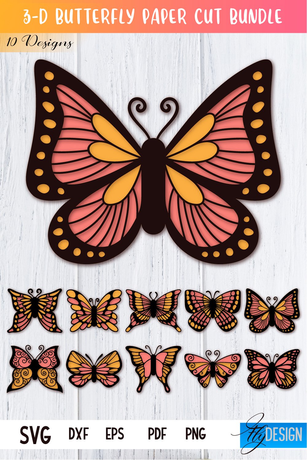 3D Layered Butterfly Design|Papercut Butterfly (2848132)