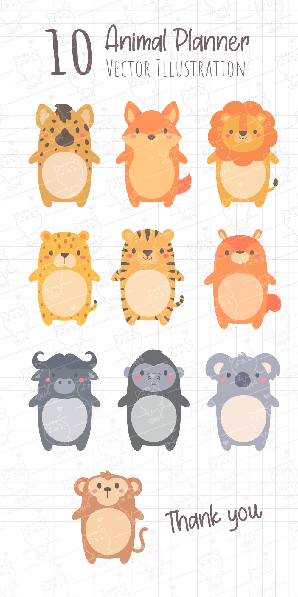 10 Animal Planner Clipart |Baby Animal PNG (2267234)