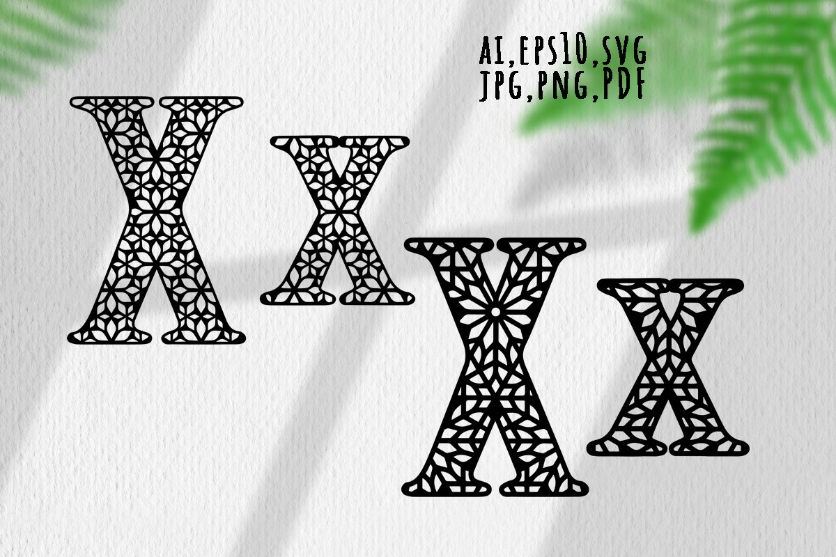 Decorative letter X. SVG Cut file