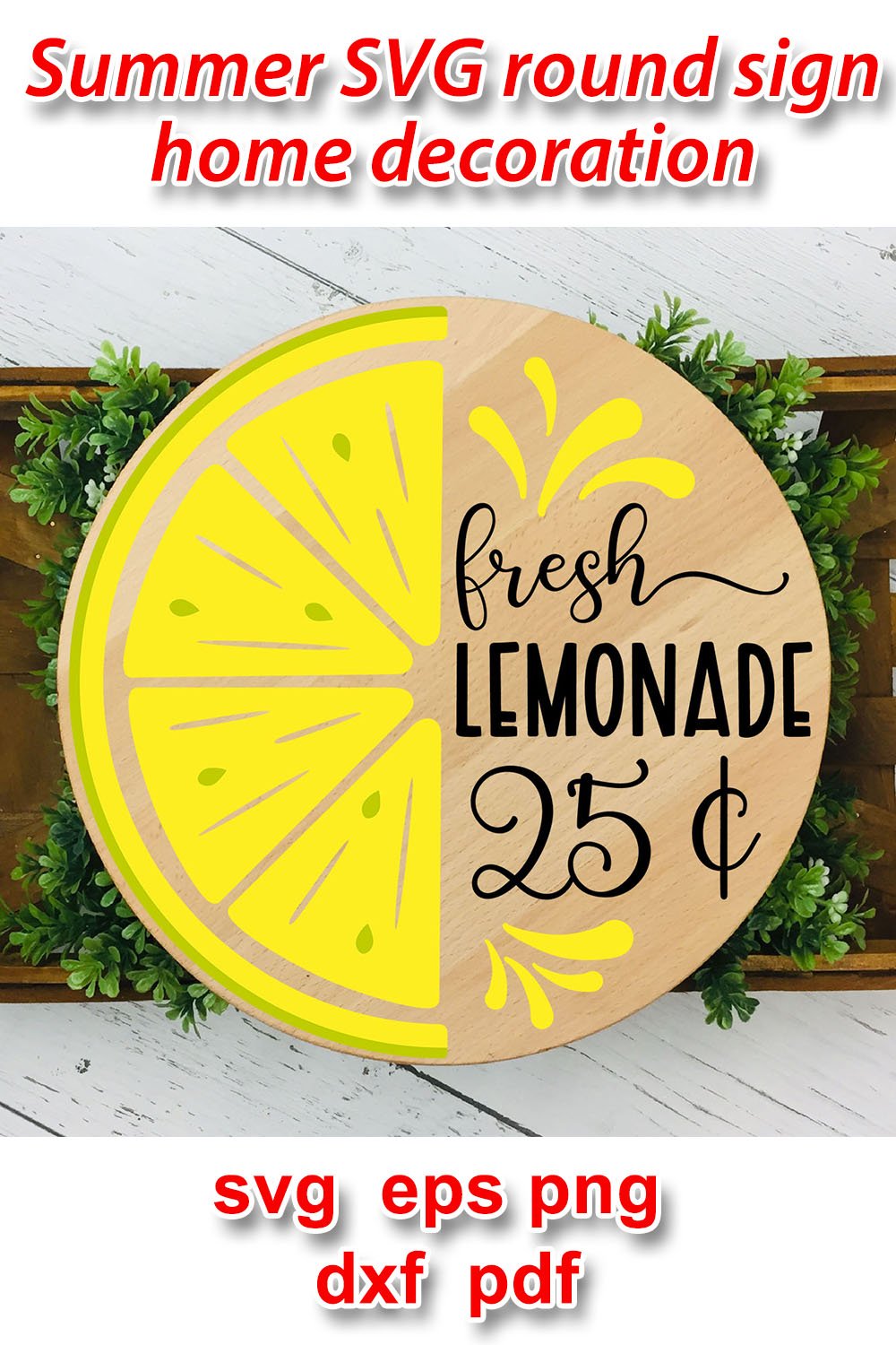 Round door sign svg| Fresh lemonade sign| lemonade 25 cent