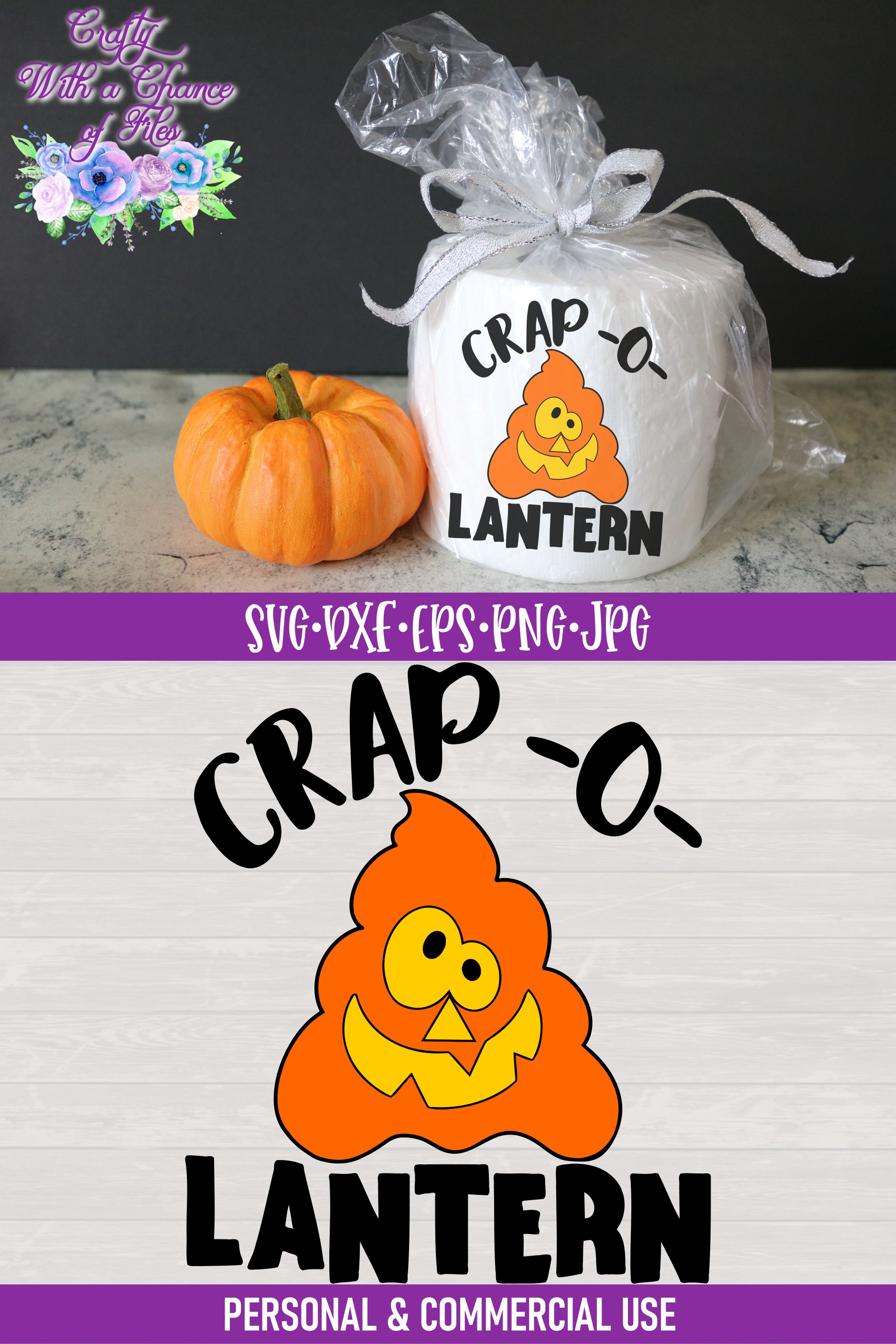 Halloween Toilet Paper SVG | Pumpkin Poop PNG