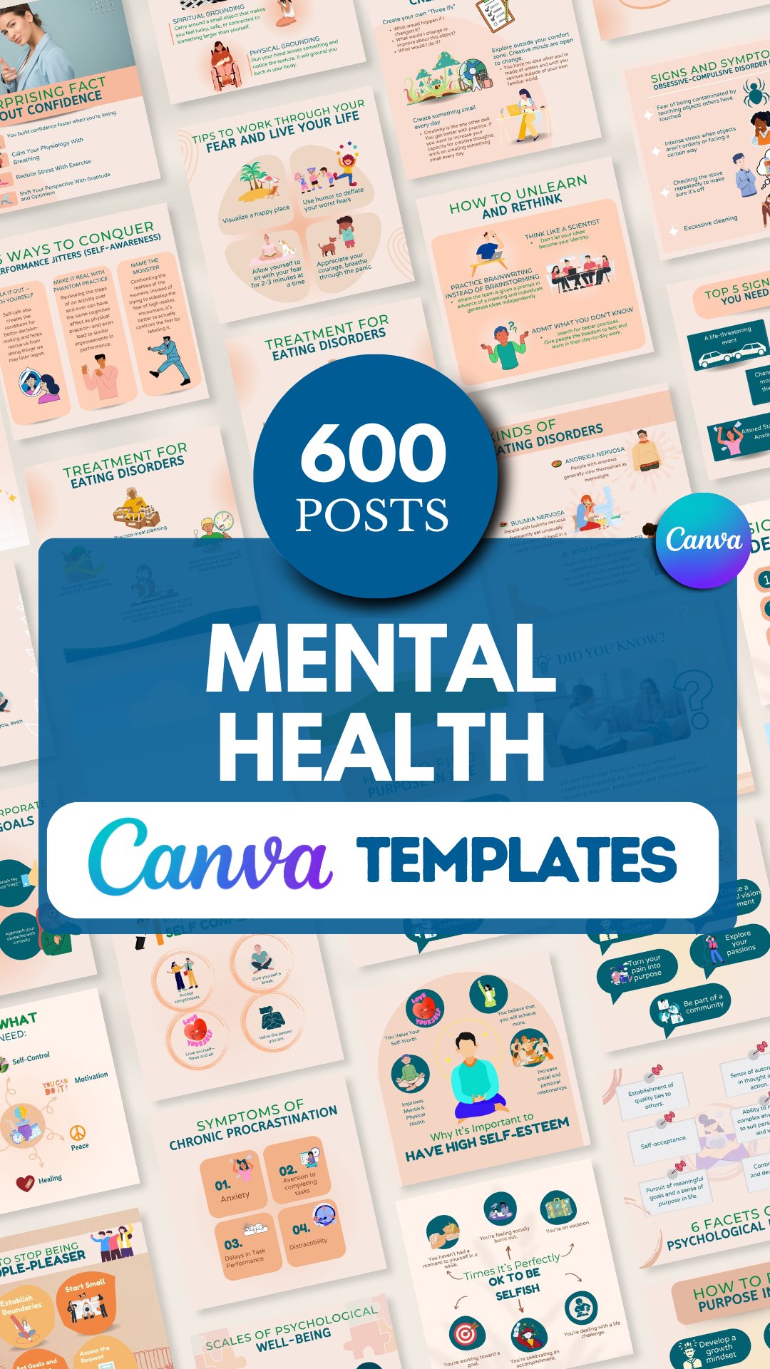 600 Mental Health - Canva Editable Templates