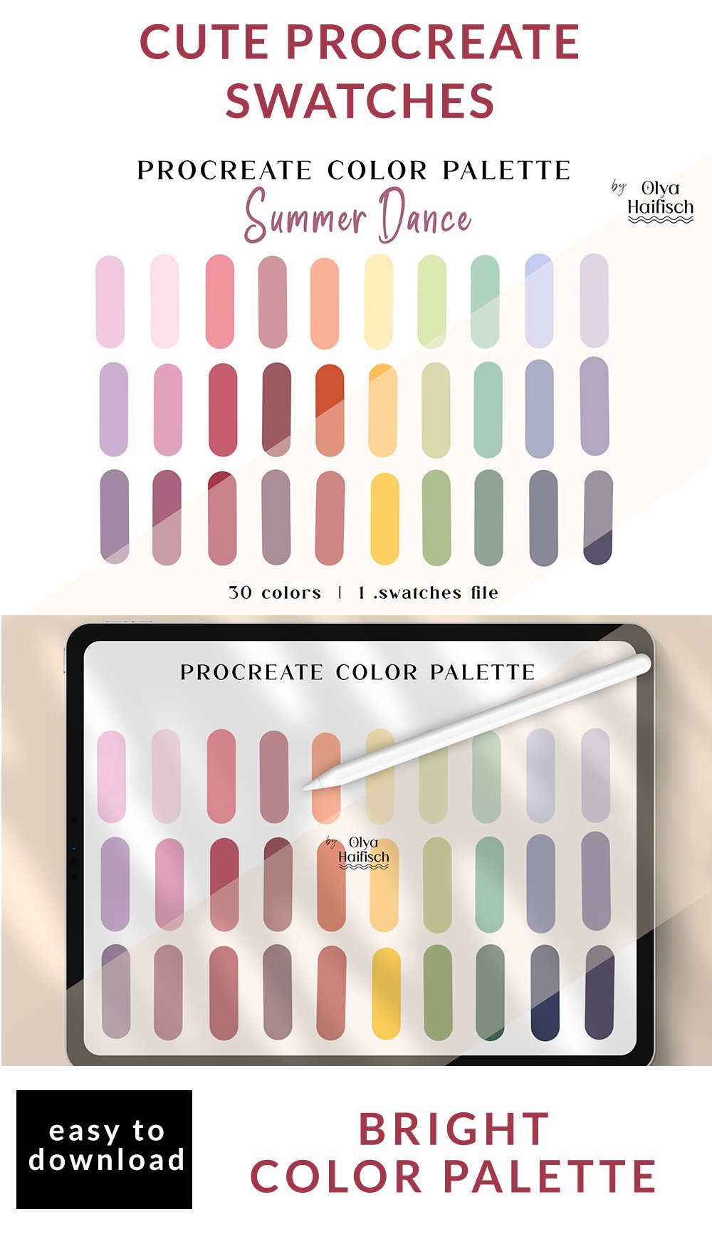 Cute Procreate Color Palette Colorful Procreate Swatches
