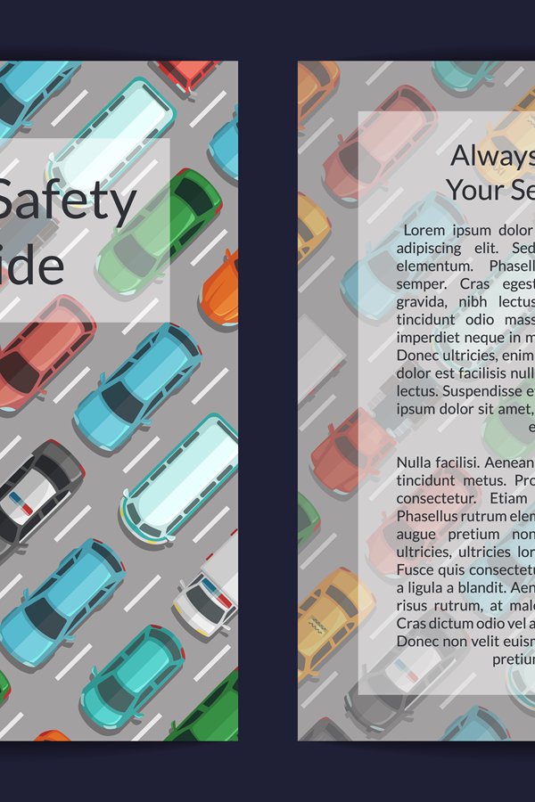 Vector cars on the road top view card or flyer (785499)