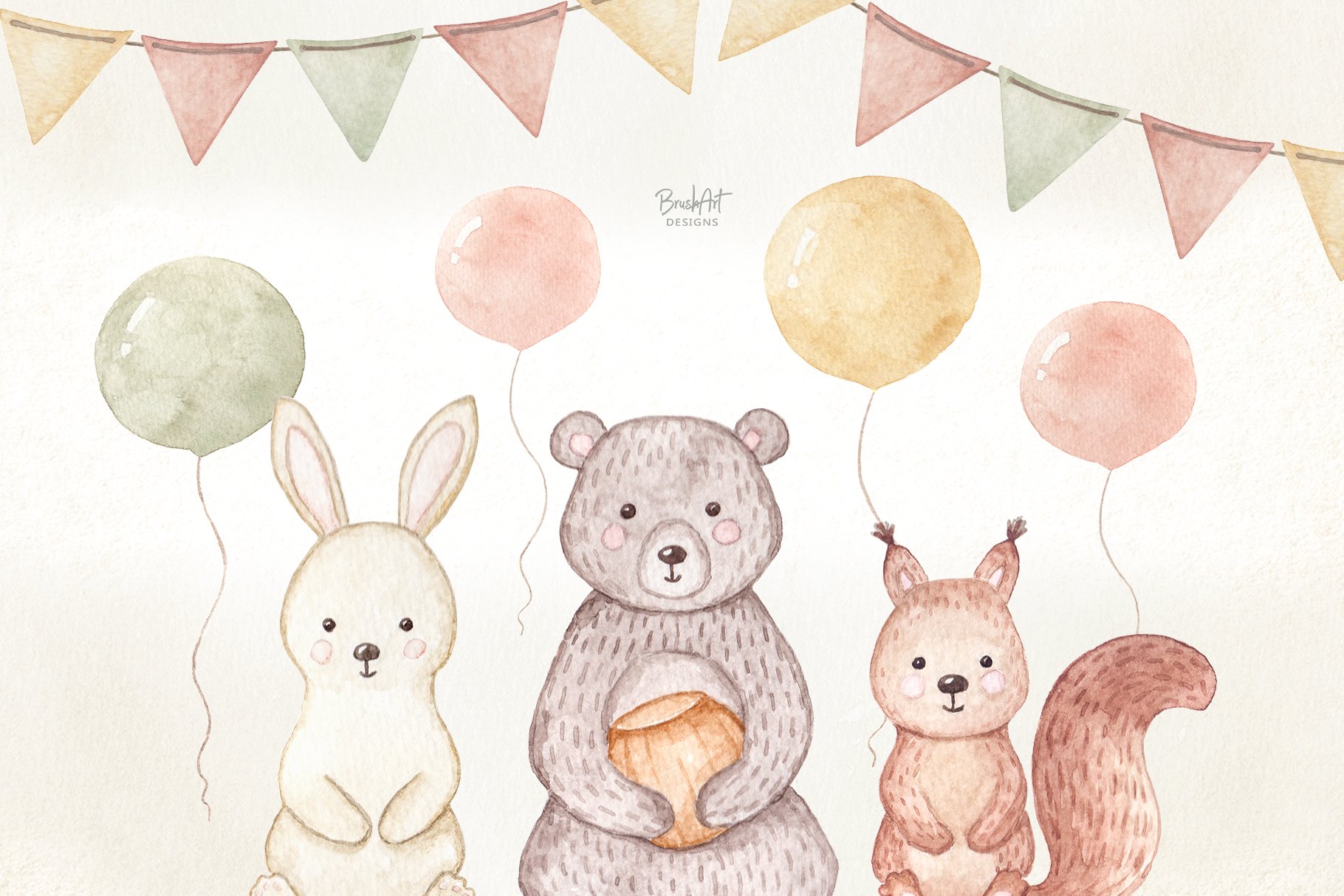 Watercolor clipart forest animals/ Woodland Animals