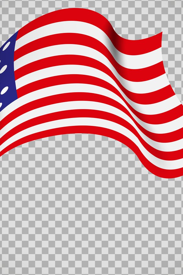 USA flag on transparent background