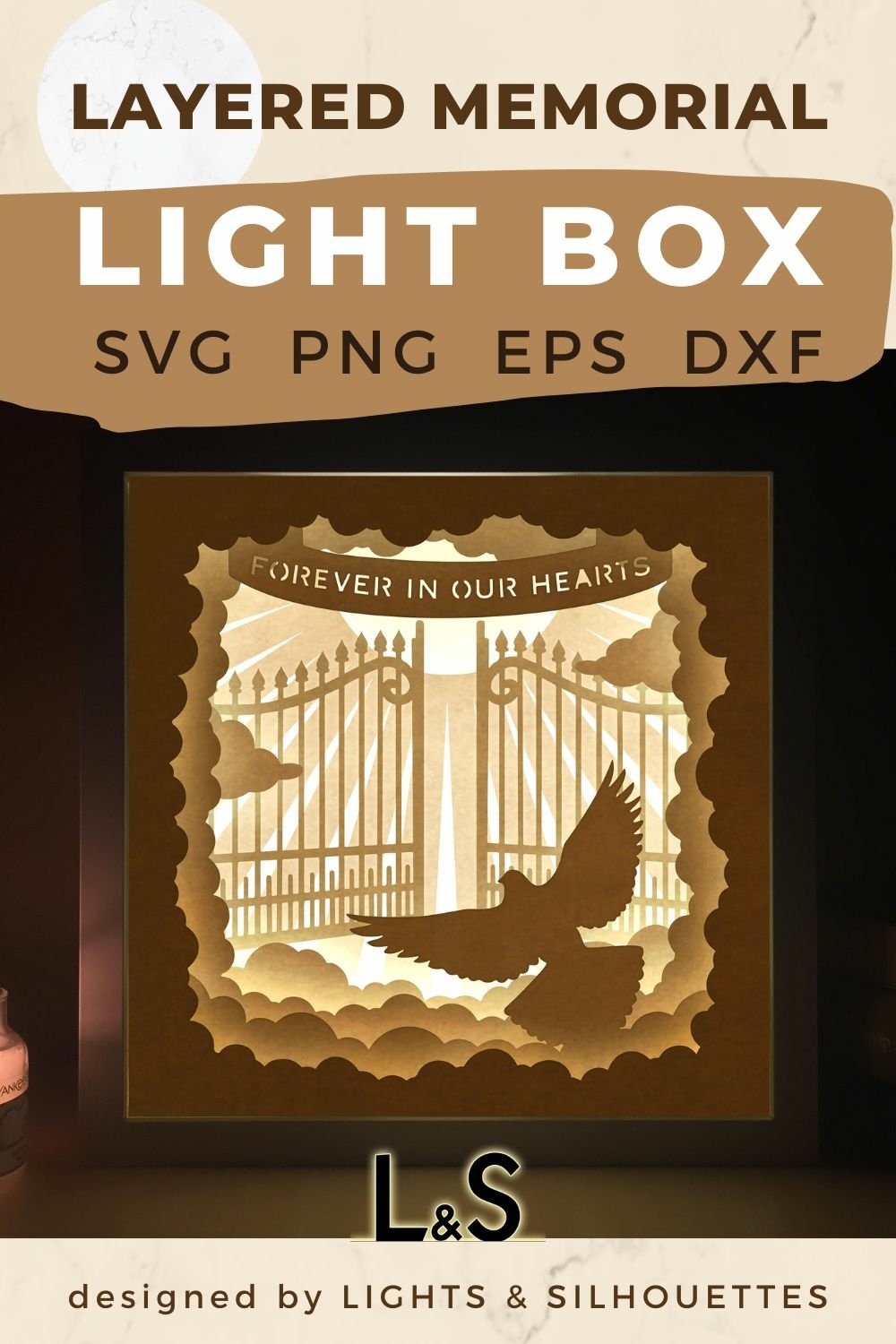 Memorial Shadow Box | 3D Light Box SVG