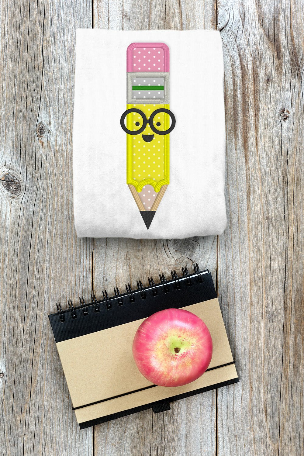 Pencil Nerd Applique Embroidery Design