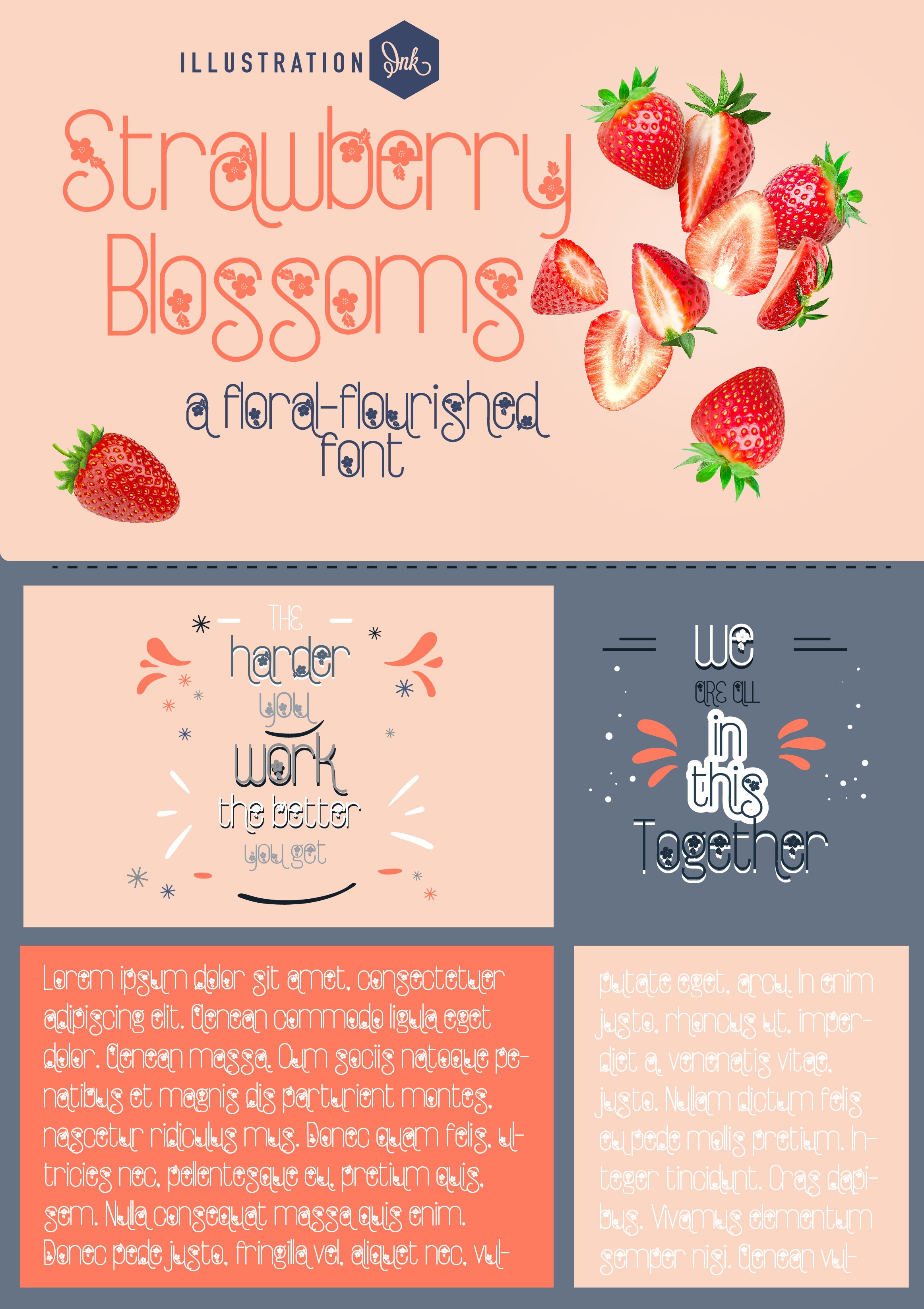Hand-crafted, hand-written, script font, floral font