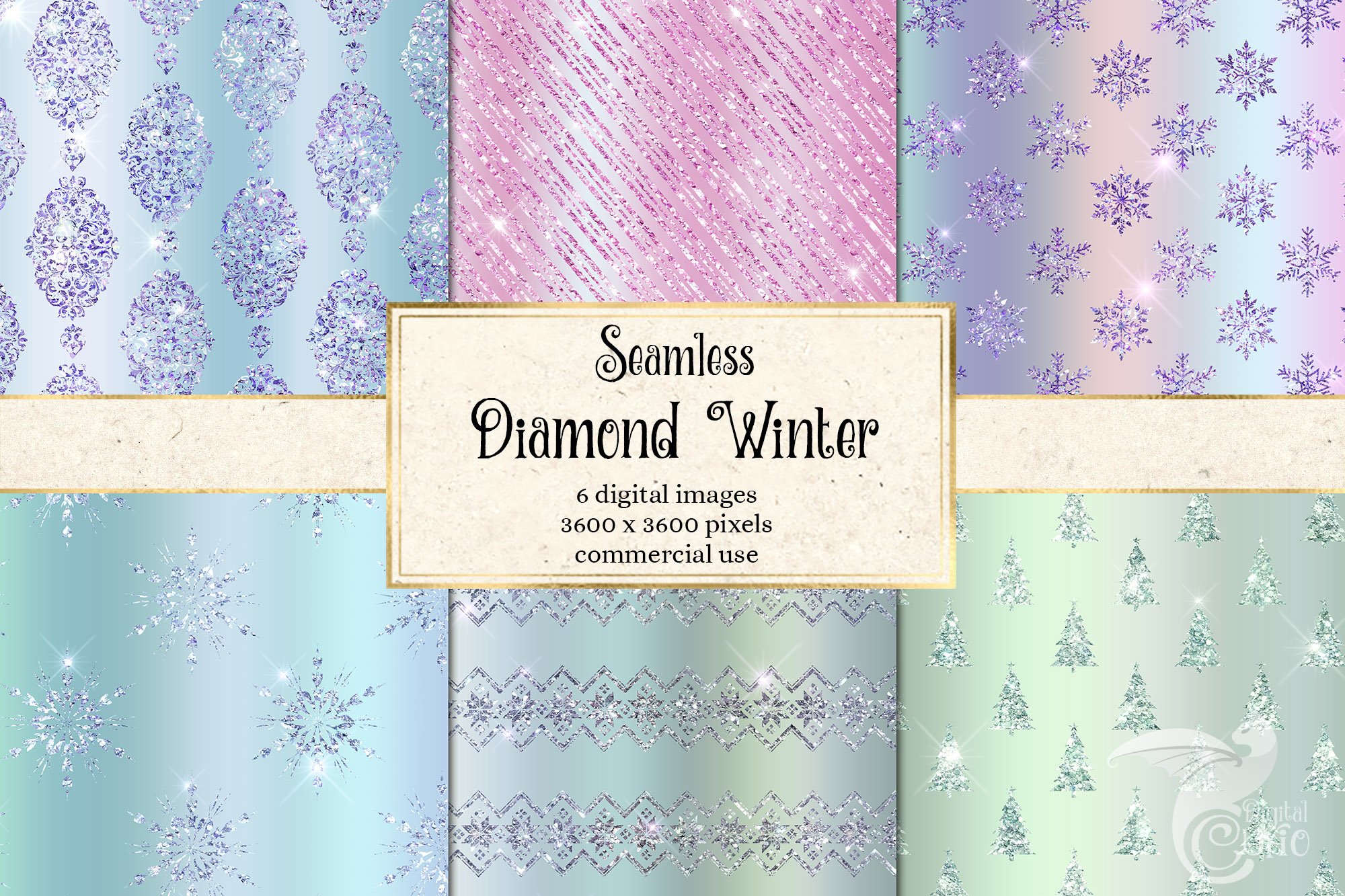 Diamond Winter Digital Paper