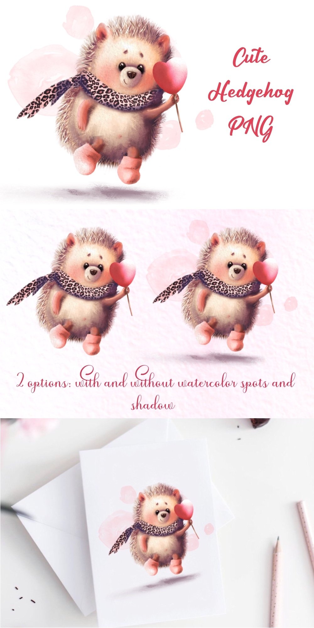 Cute watercolor Hedgehog PNG Clipart