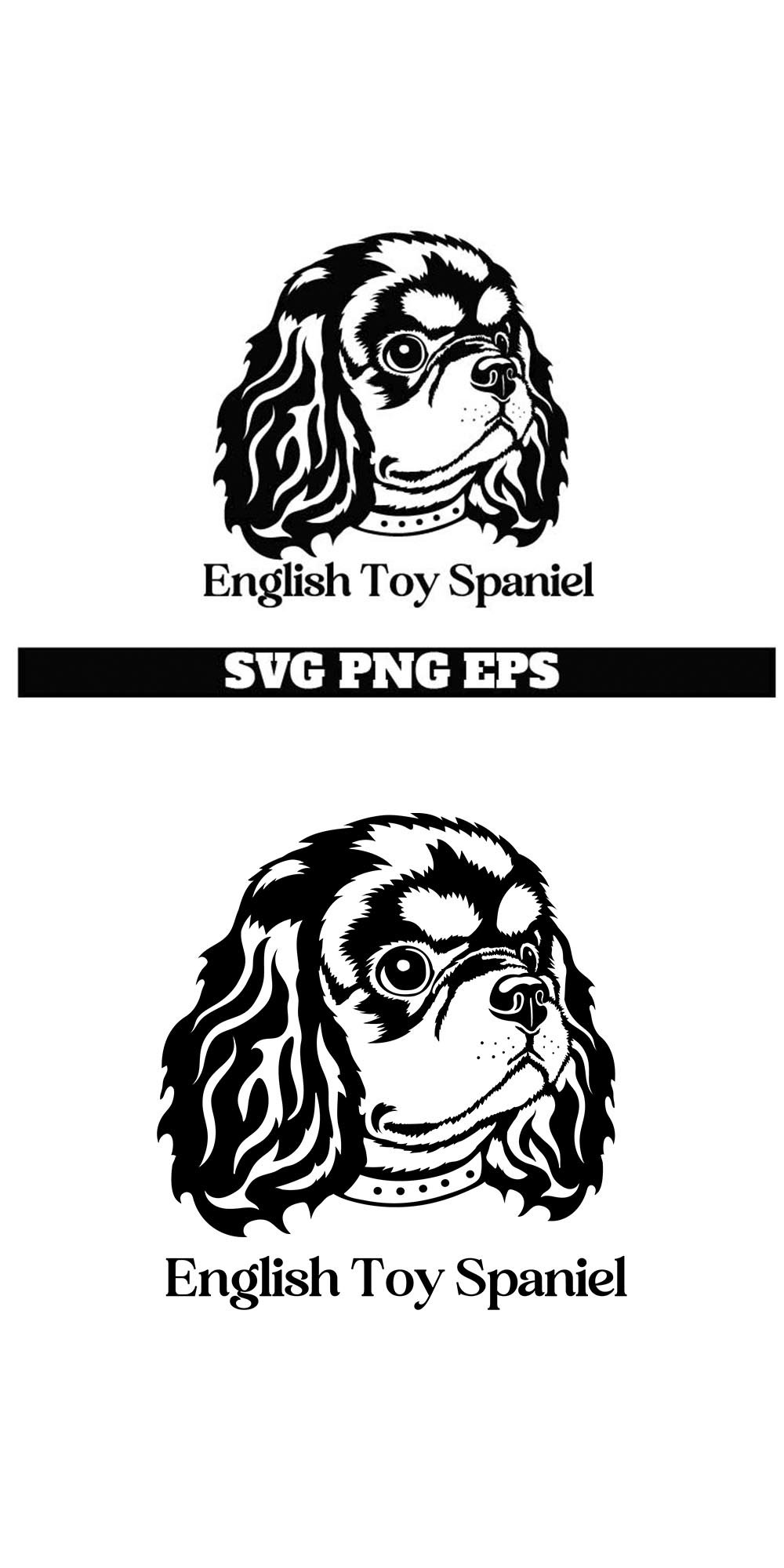 English Toy Spaniel breed silhouette SVG vector