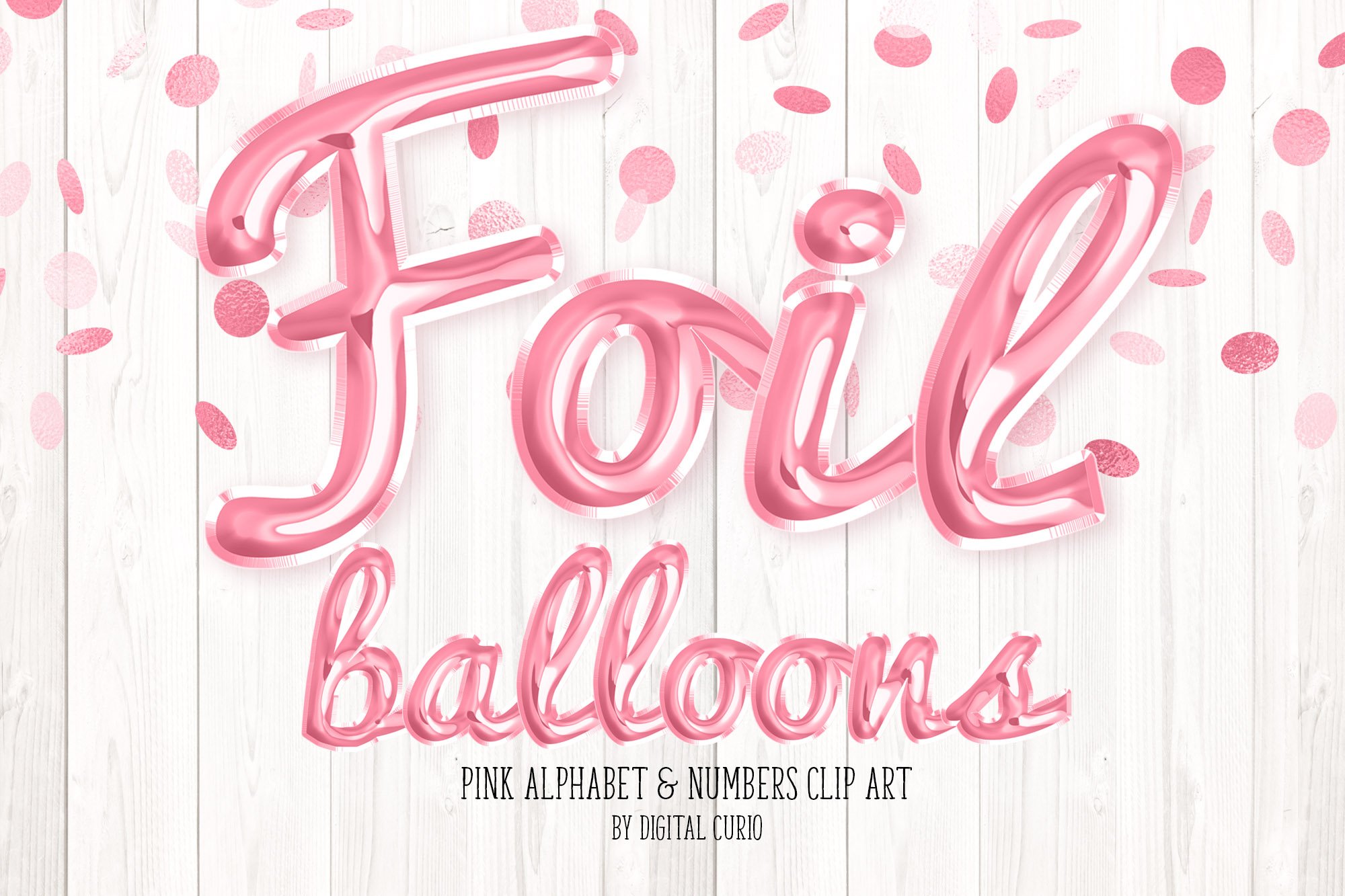 Pink Foil Balloon Script Alphabet (1277868)