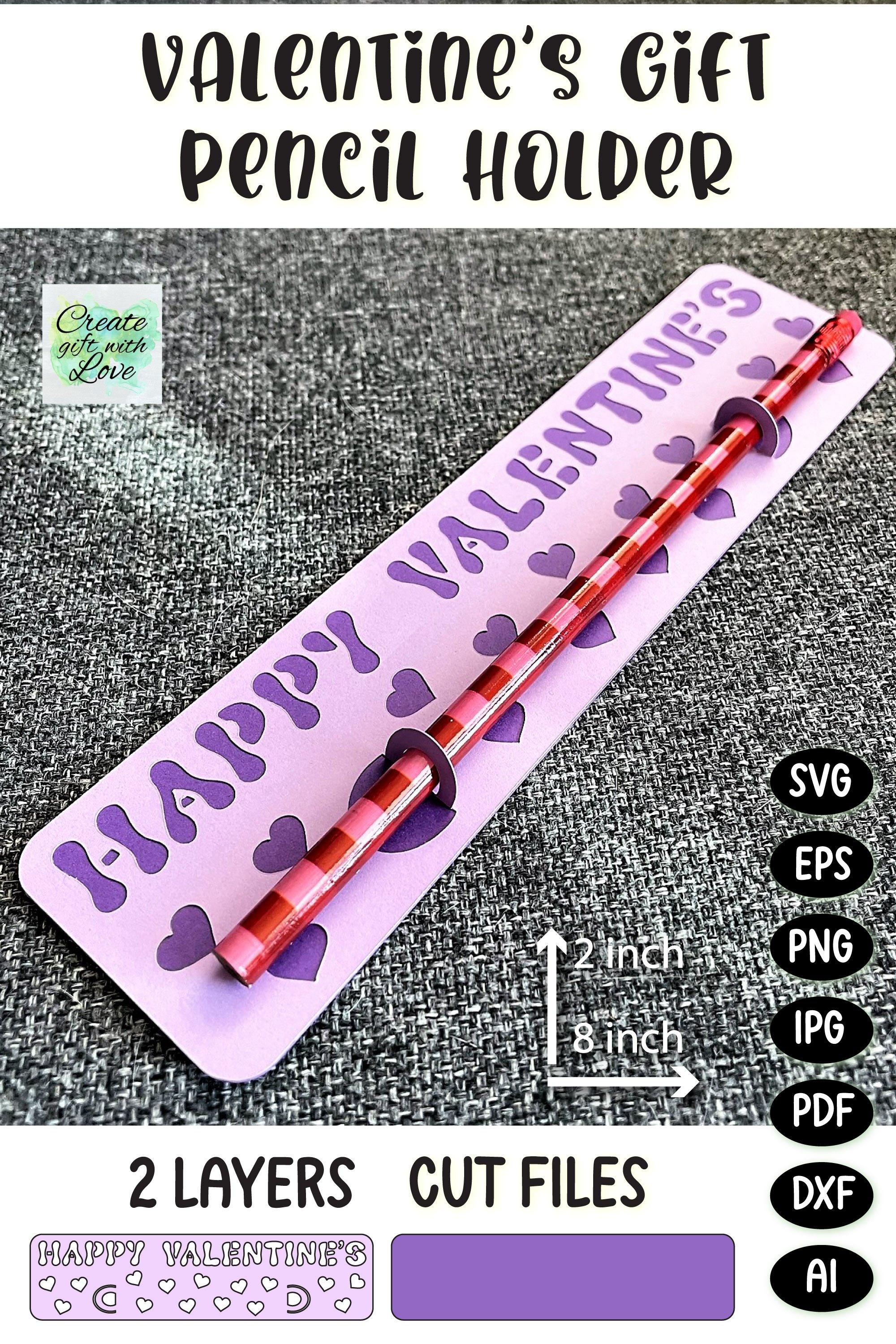 Pencil Holder | Valentine Gift | Classroom Exchange Cards