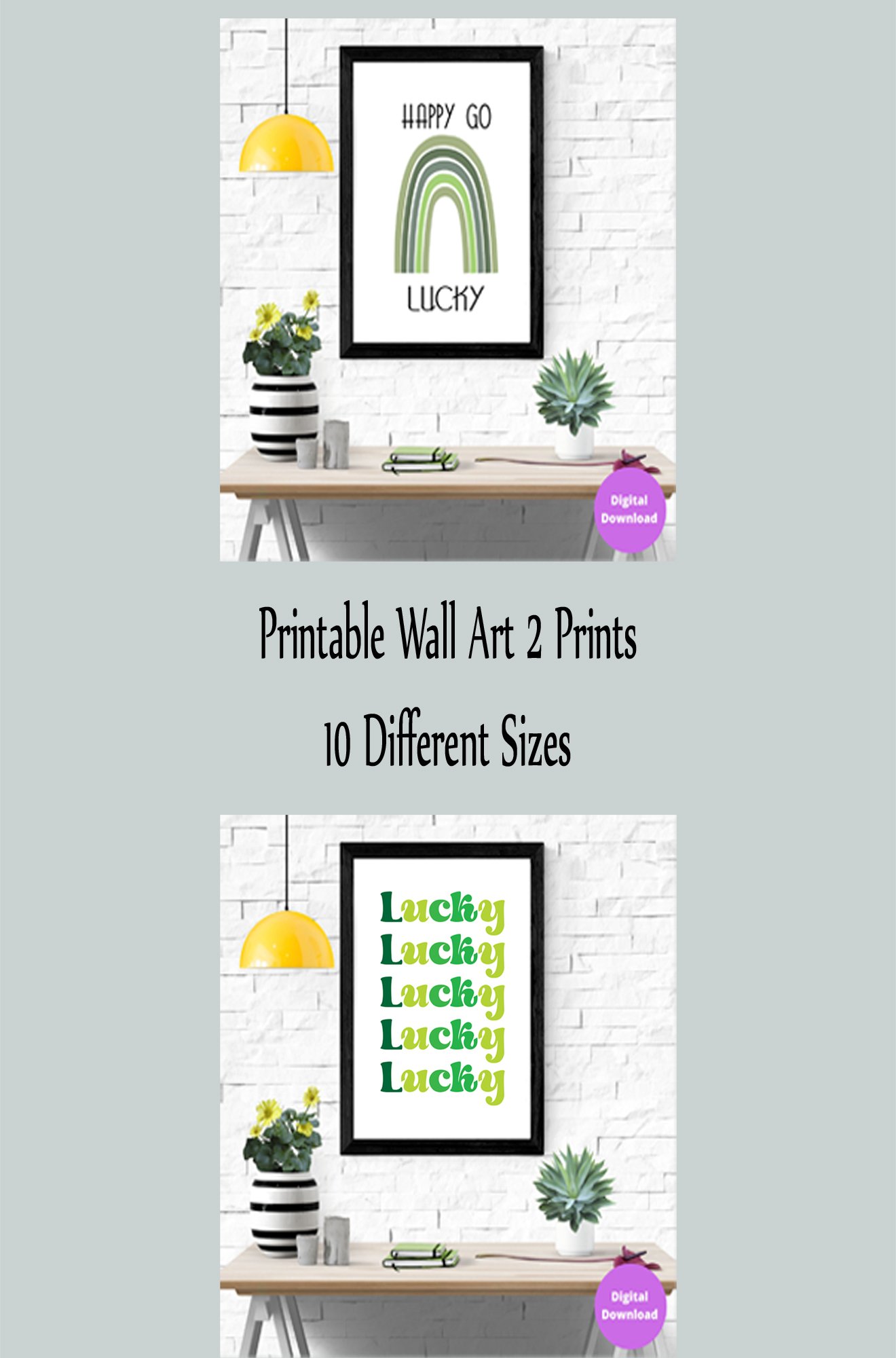 Rainbow St Patricks Day Wall Art ,Lucky Wall Art