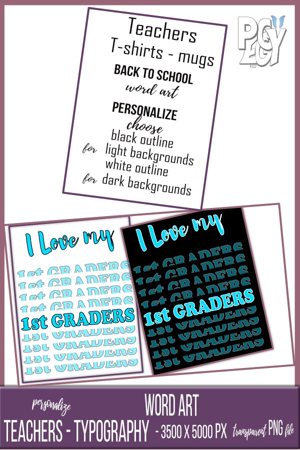 Typography Teachers - 5 colors - I Love My 1st Graders