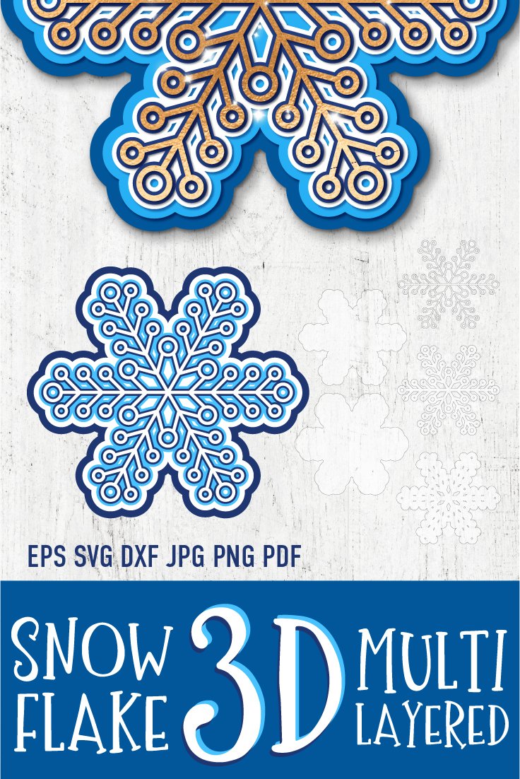 3D Layered Snowflake | SVG Cut Files (1122211)