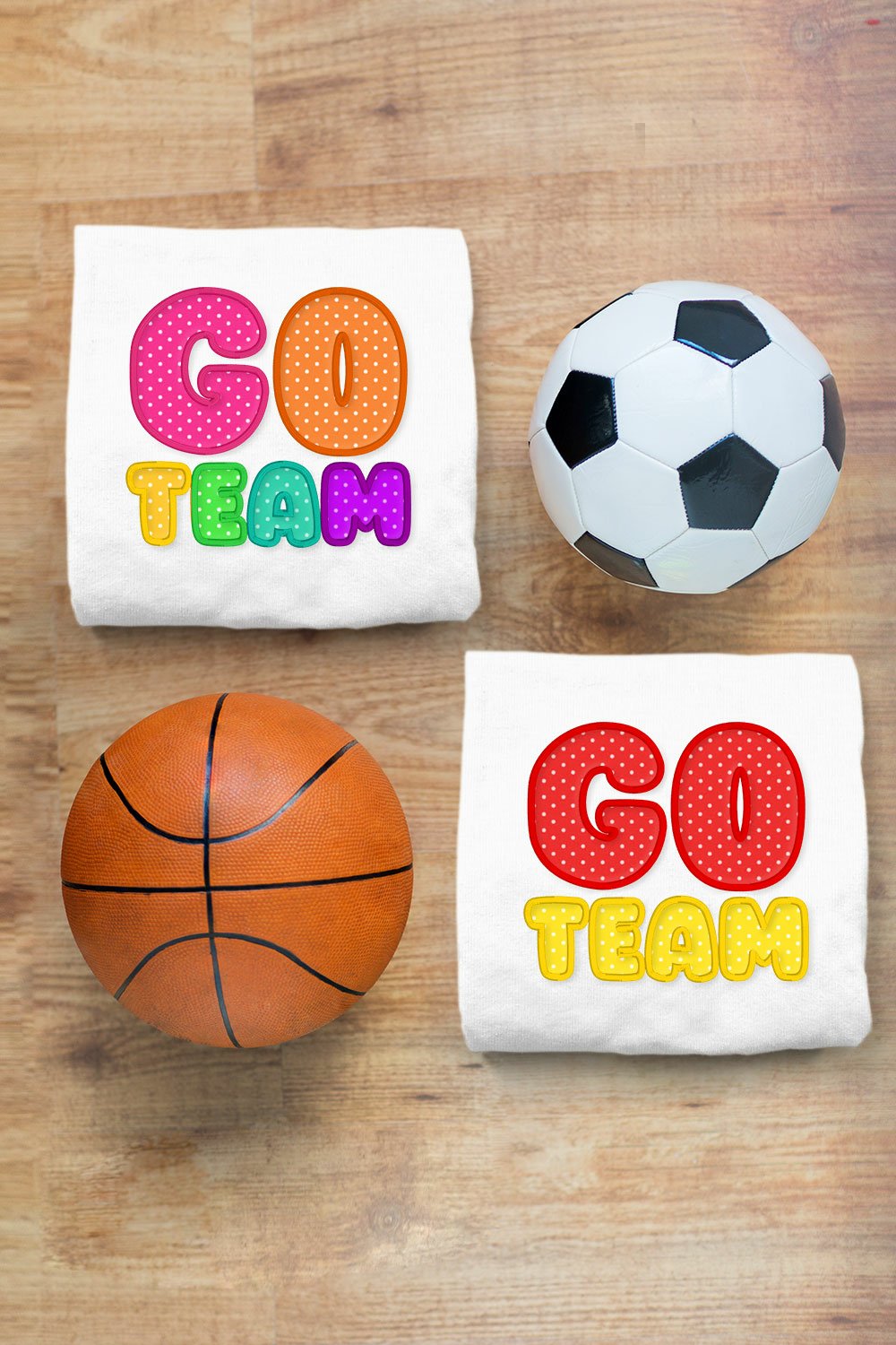 Go Team Bubble Letters Applique Embroidery File