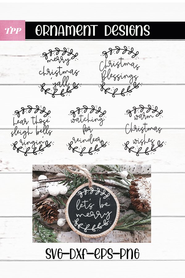 Christmas Ornament SVG Bundle, Wood Slice svgs, (998790)