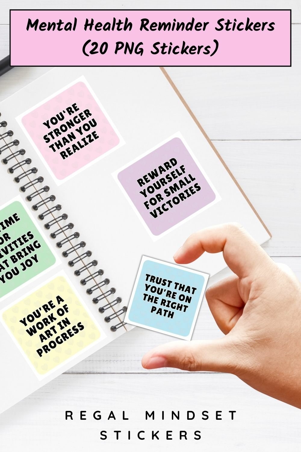 "Note to Self" Daily Reminder Stickers for Mental Health