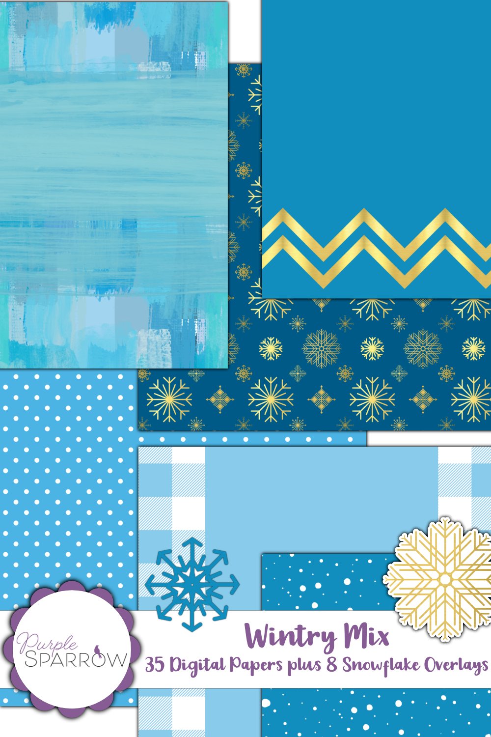 Wintry Mix Digital Papers & Overlays Collection