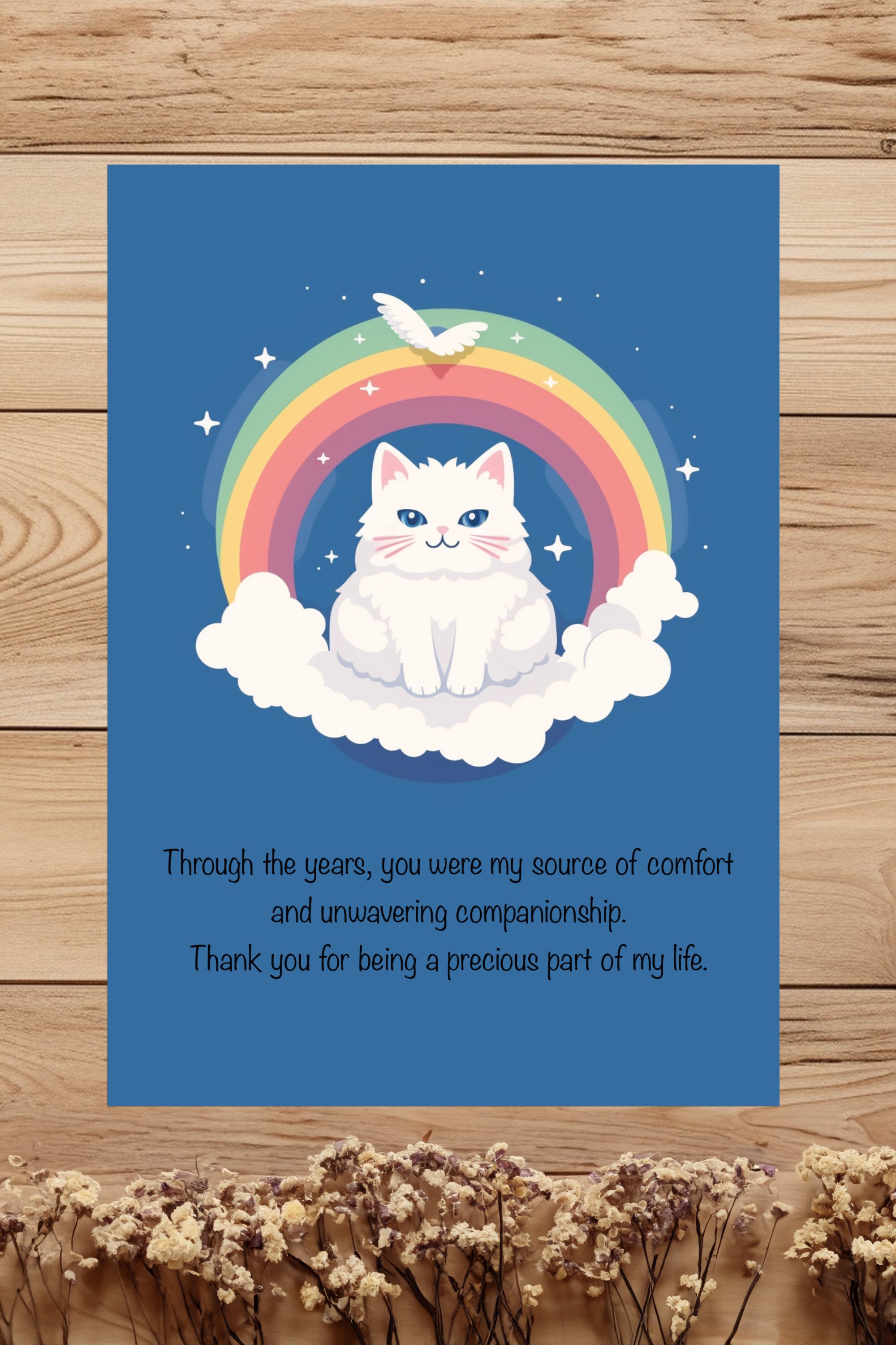 Cat memorial card, Cat sympathy card DIGITAL
