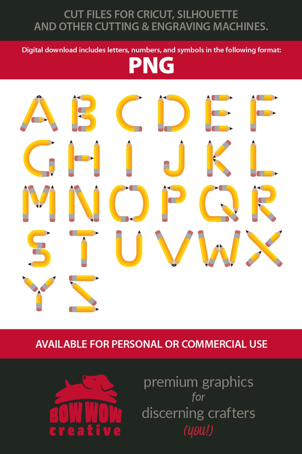 Pencil Alphabet - Back to School Clipart Bundle