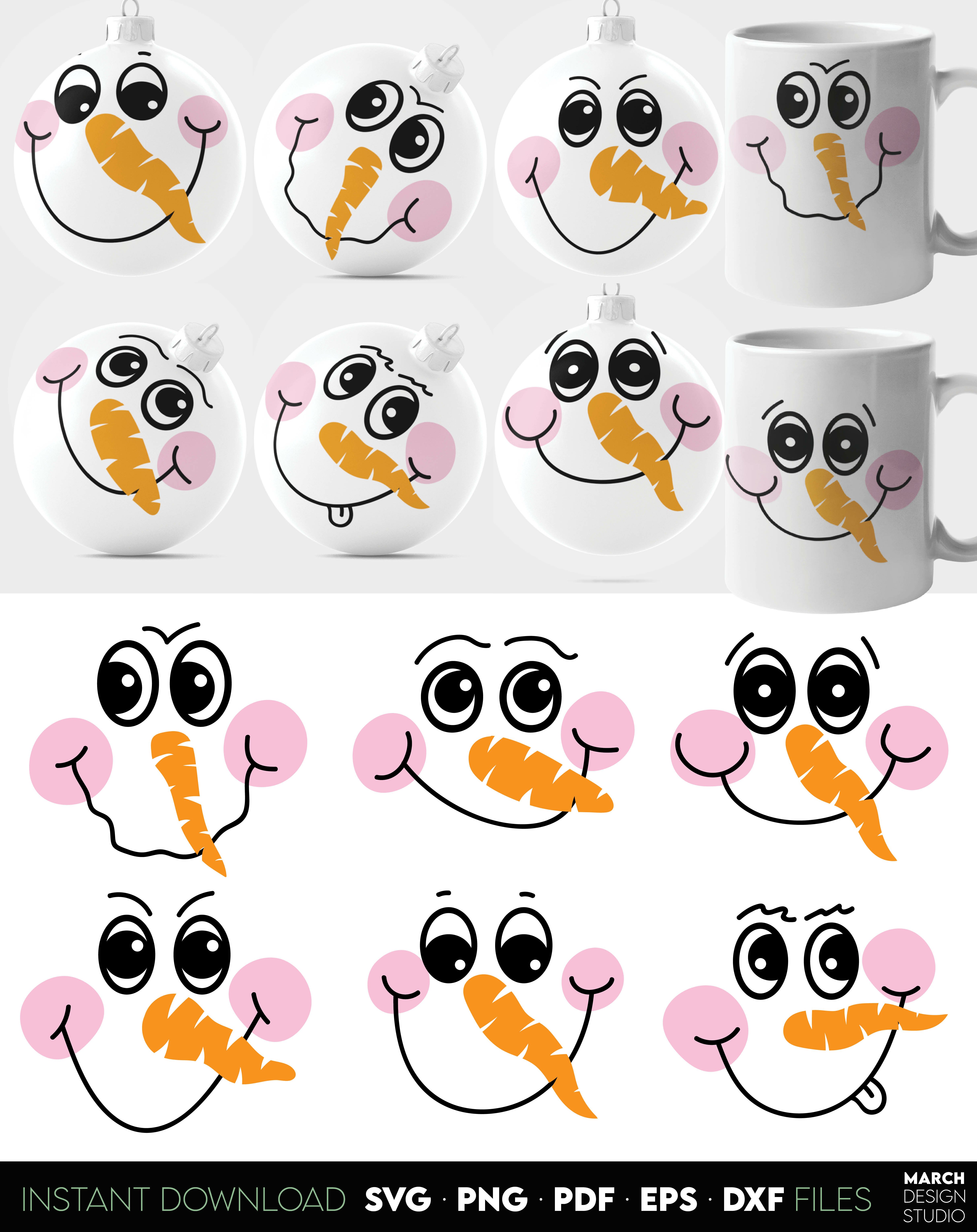 Snowman Faces SVG | Cut File and Clipart Bundle
