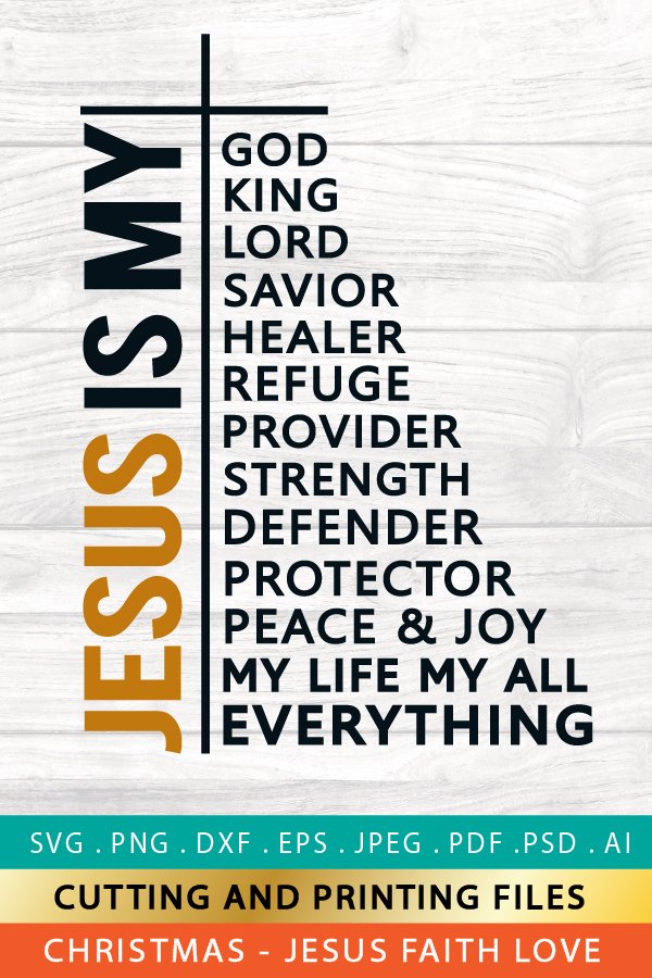 Jesus SVG Cut File Bible SVG Cross SVG Christian Quote SVG