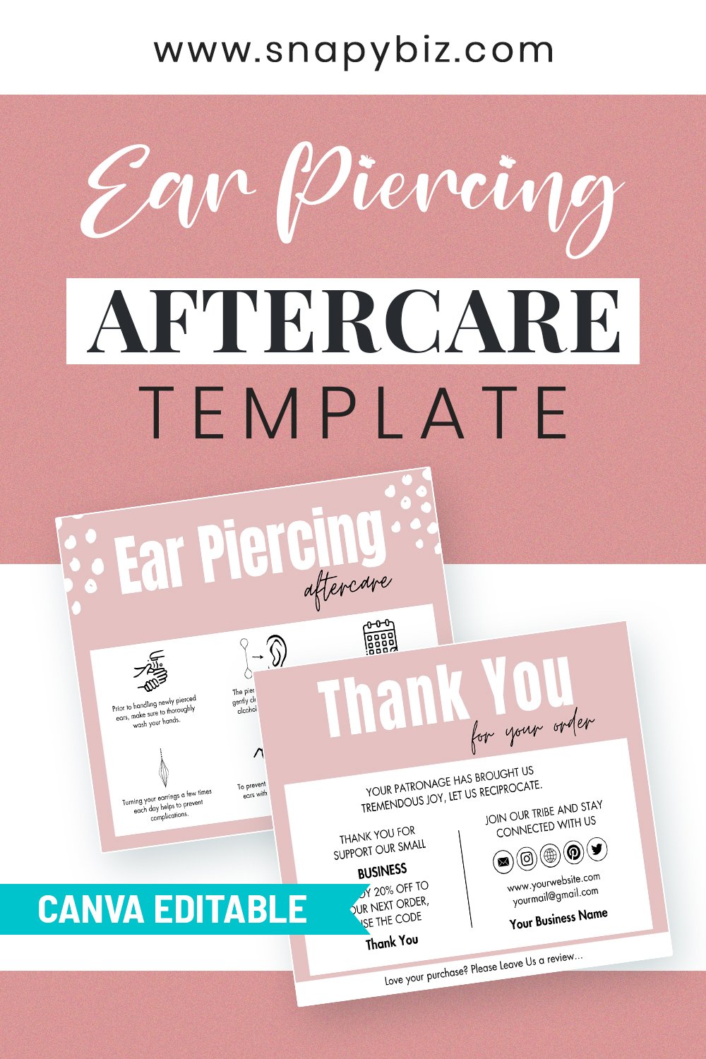 Editable Ear Piercing Aftercare Template