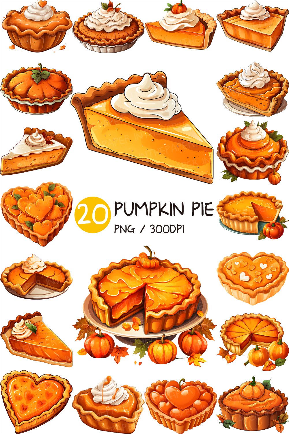 Pumpkin Pie PNG Halloween Thanksgiving Dessert Clipart Tart