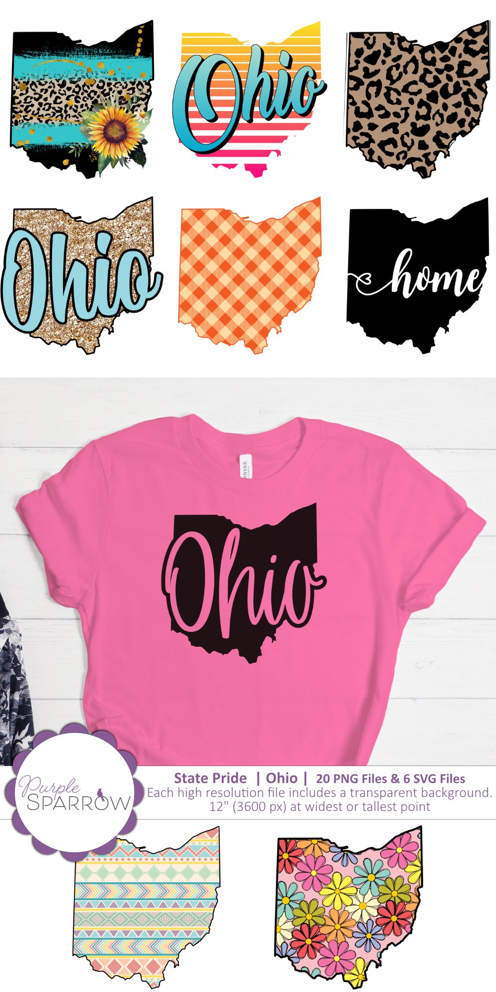 State Pride | Ohio | 20 PNG Files and 6 SVG Files