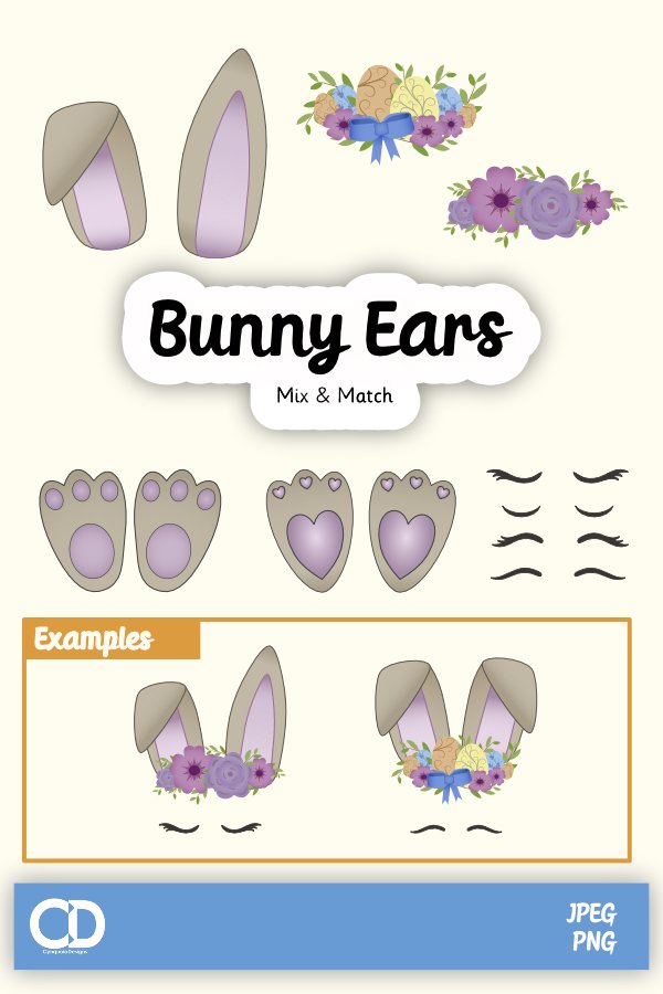 Easter Bunny ears Mix & Match