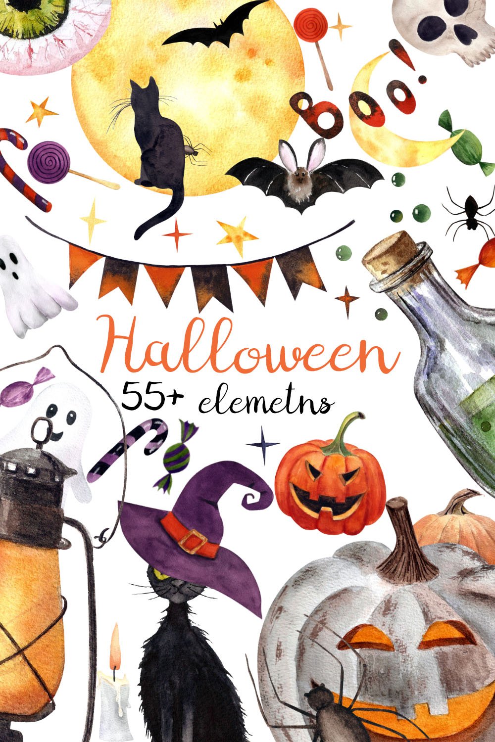 Watercolor halloween clipart (1606746)