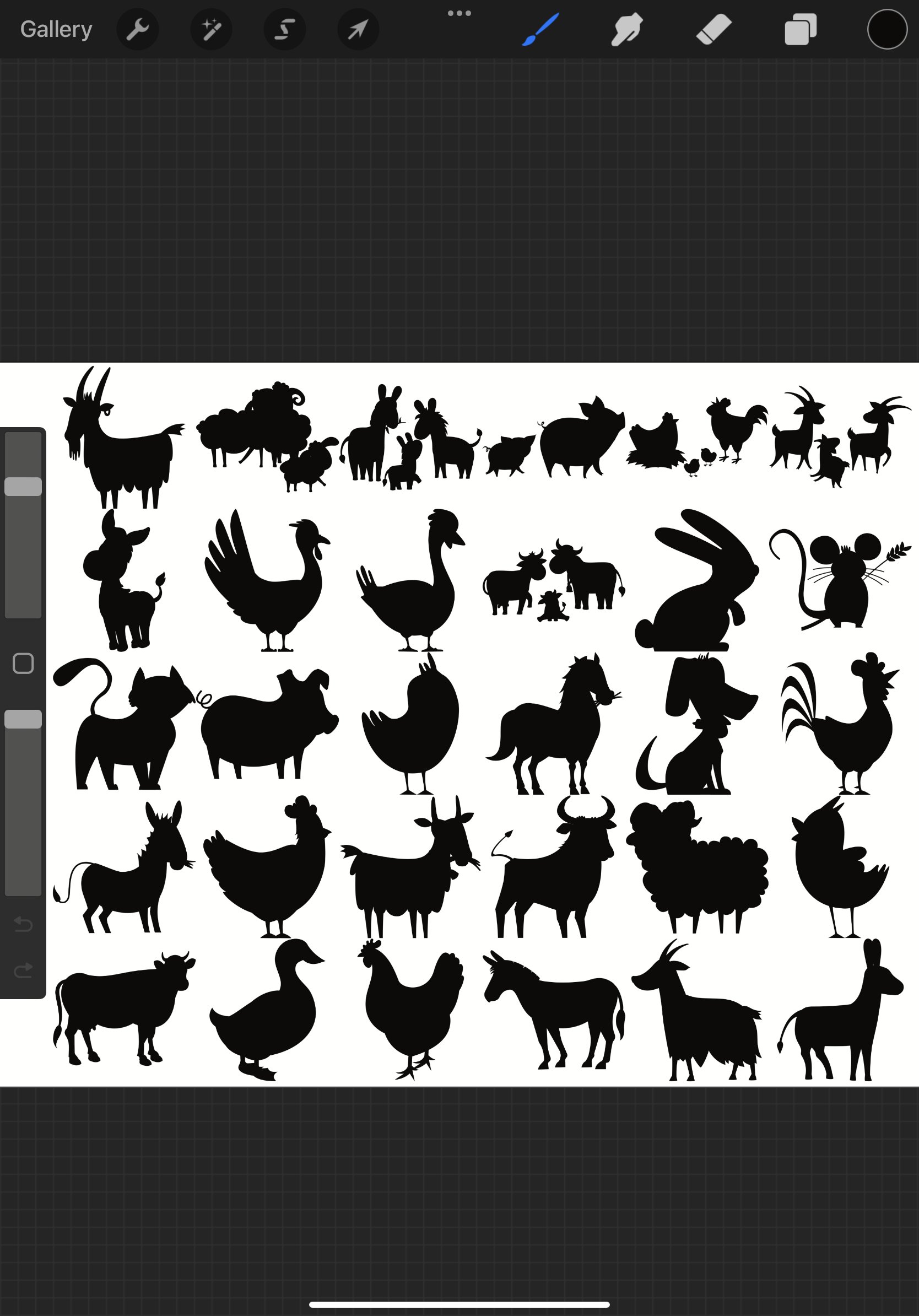 Farm Animals Silhouettes Set 2 Procreate Brush Stamps, 30