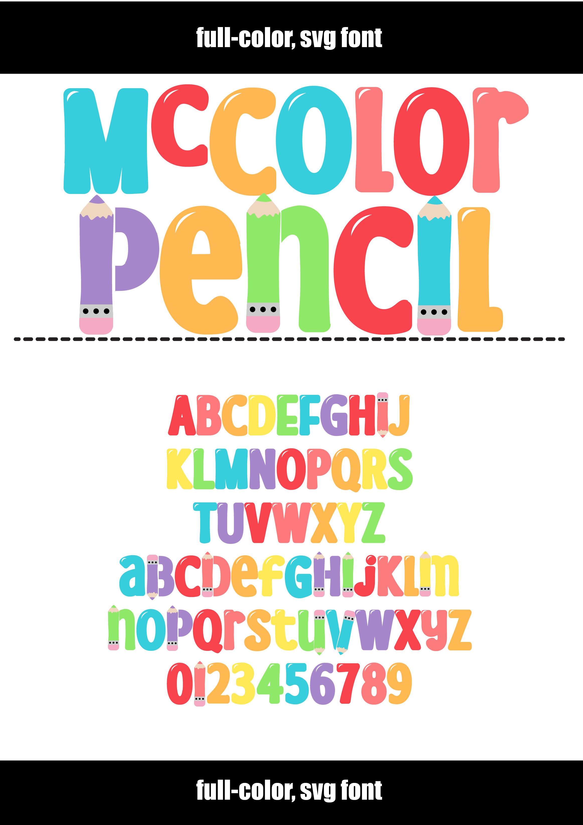 Full Color SVG school and teacher font