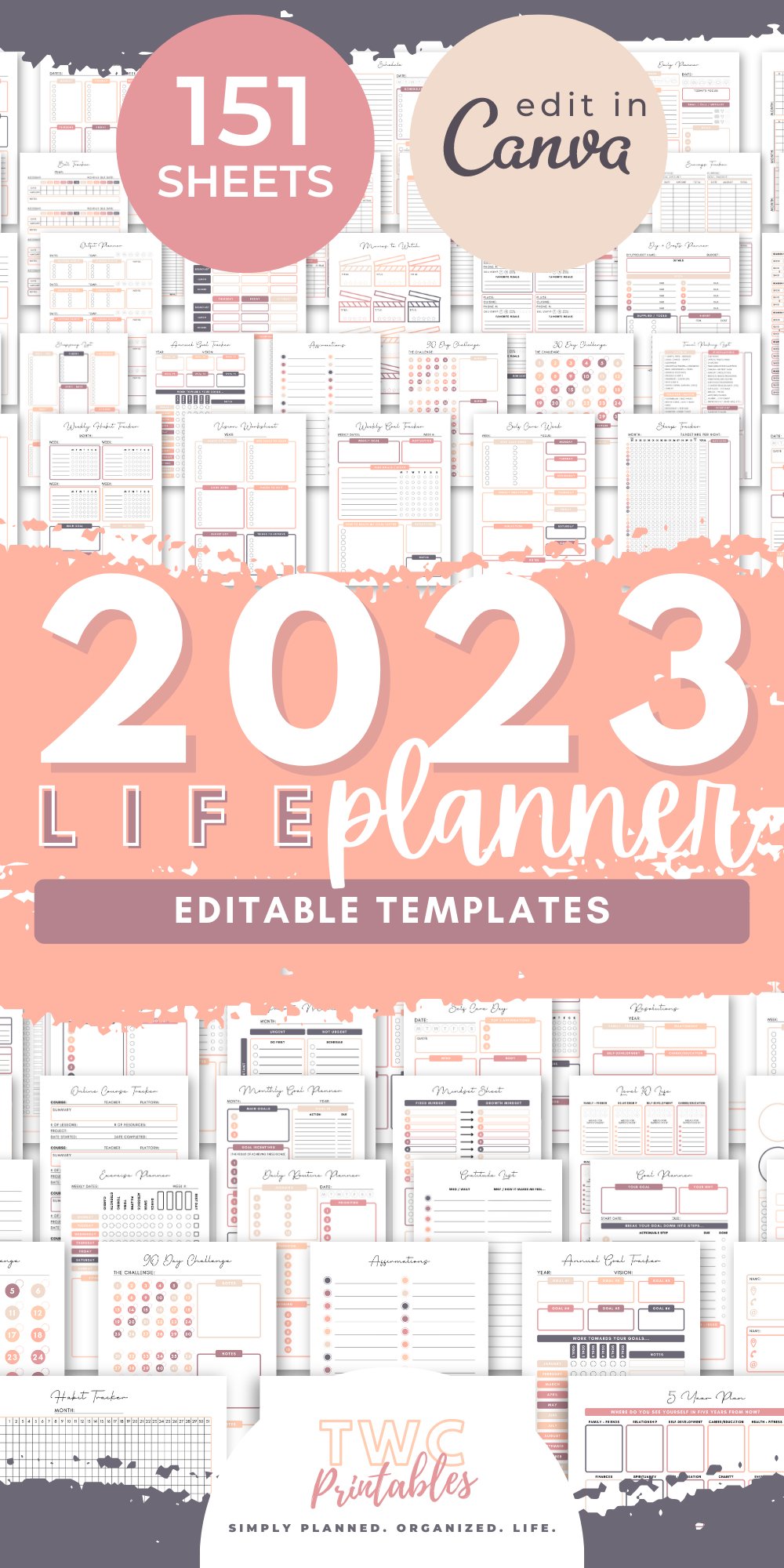 2023 Life Planner Canva Templates