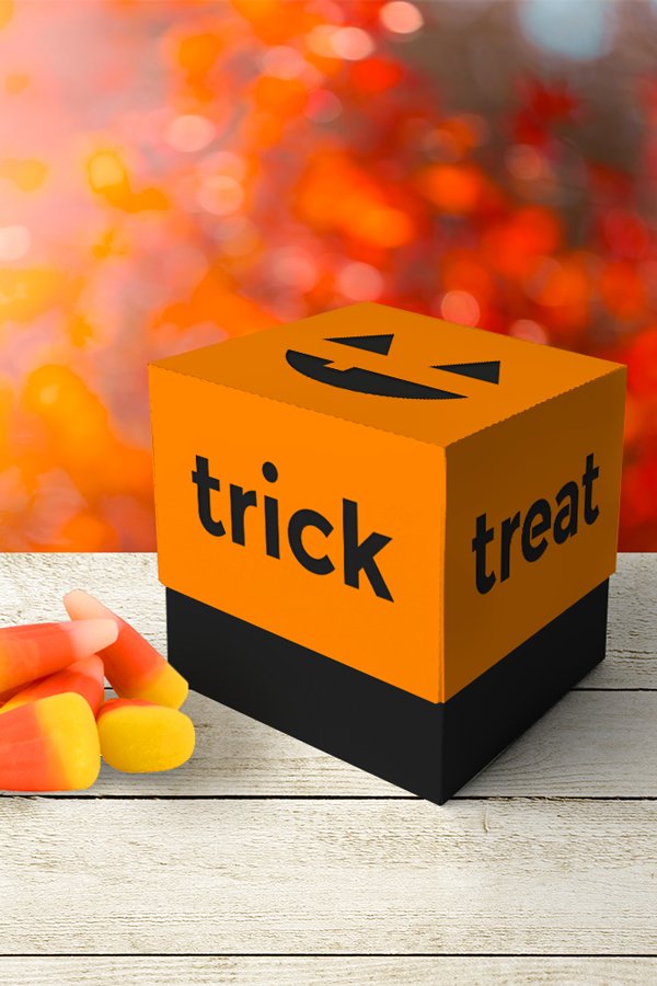 Halloween Pumpkin Cube Box SVG Design