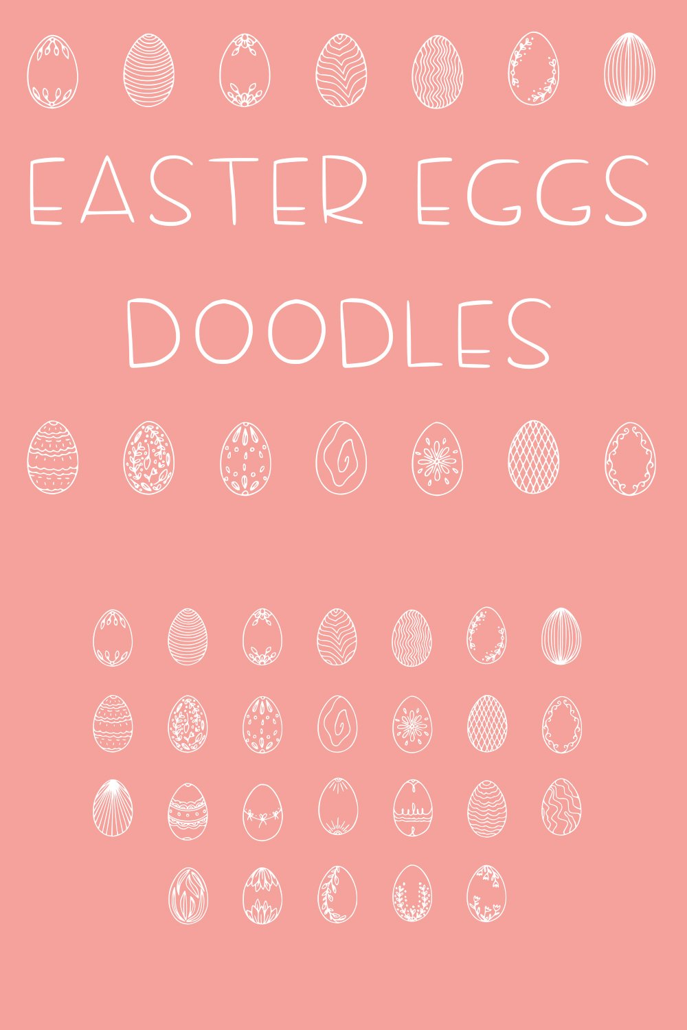 Easter eggs doodle font 26 eggs