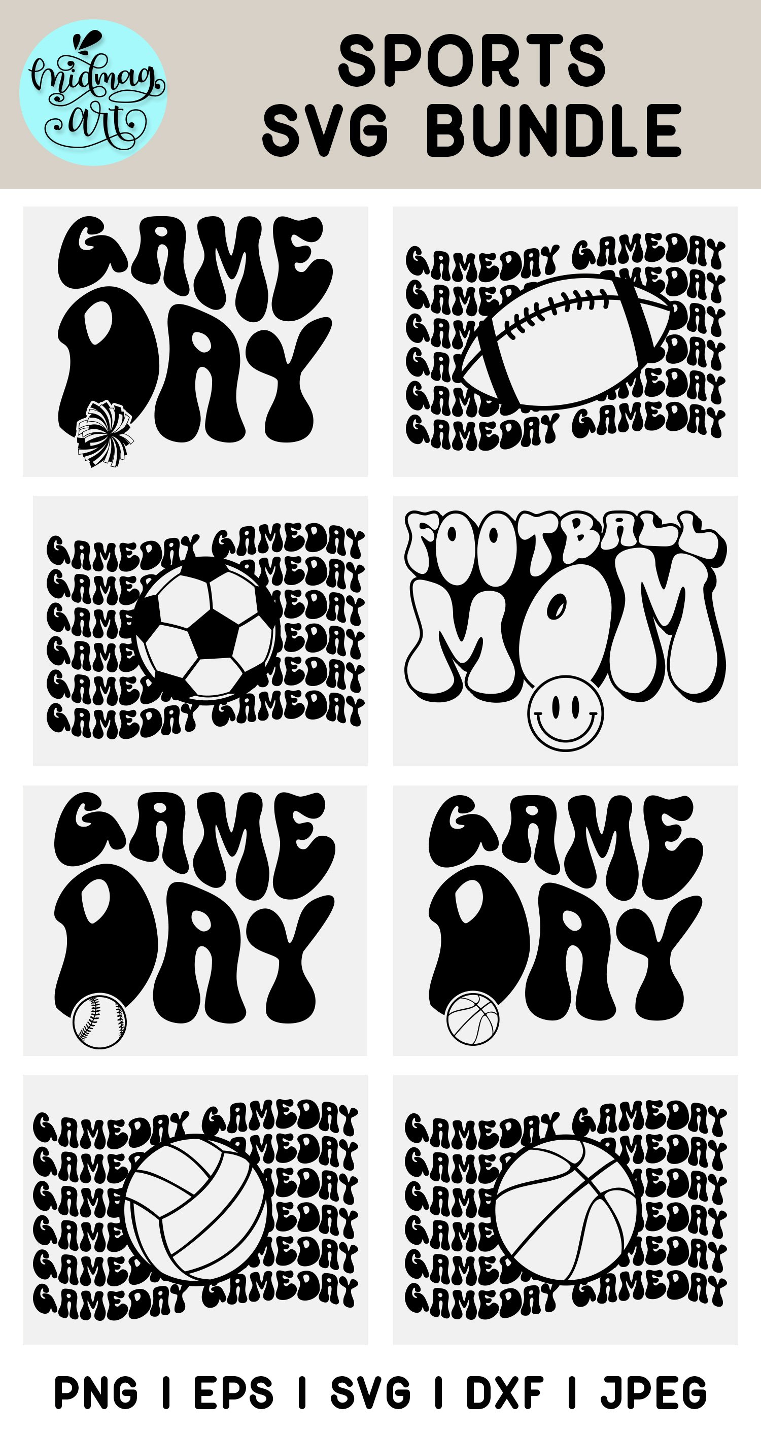 Sports svg bundle, game day svg, gameday svg