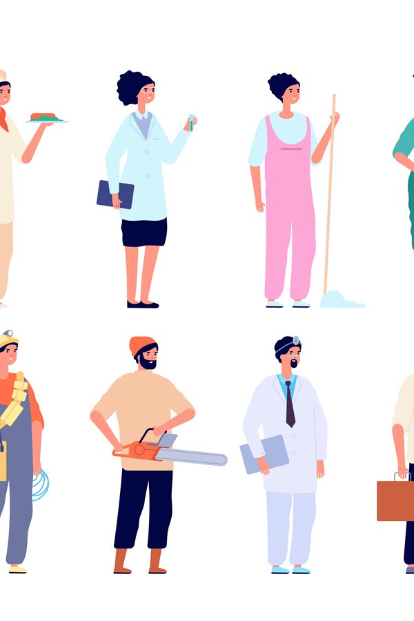 Professionals characters. Different employees, group of work