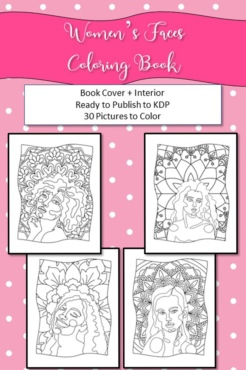 Women's Faces Adult Coloring Book